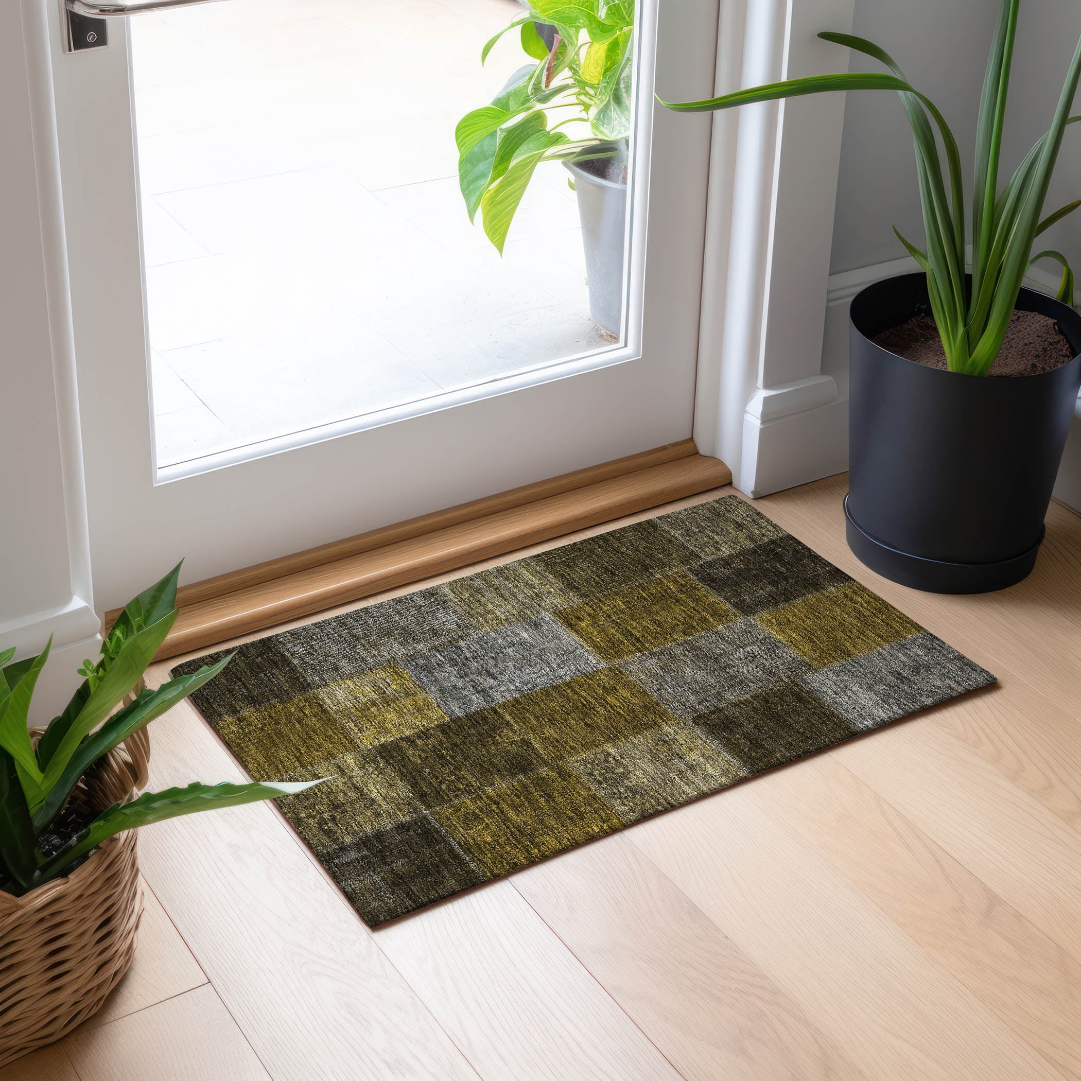 Addison Rugs Chantille Indoor/Outdoor Transitional Patchwork Mocha ...
