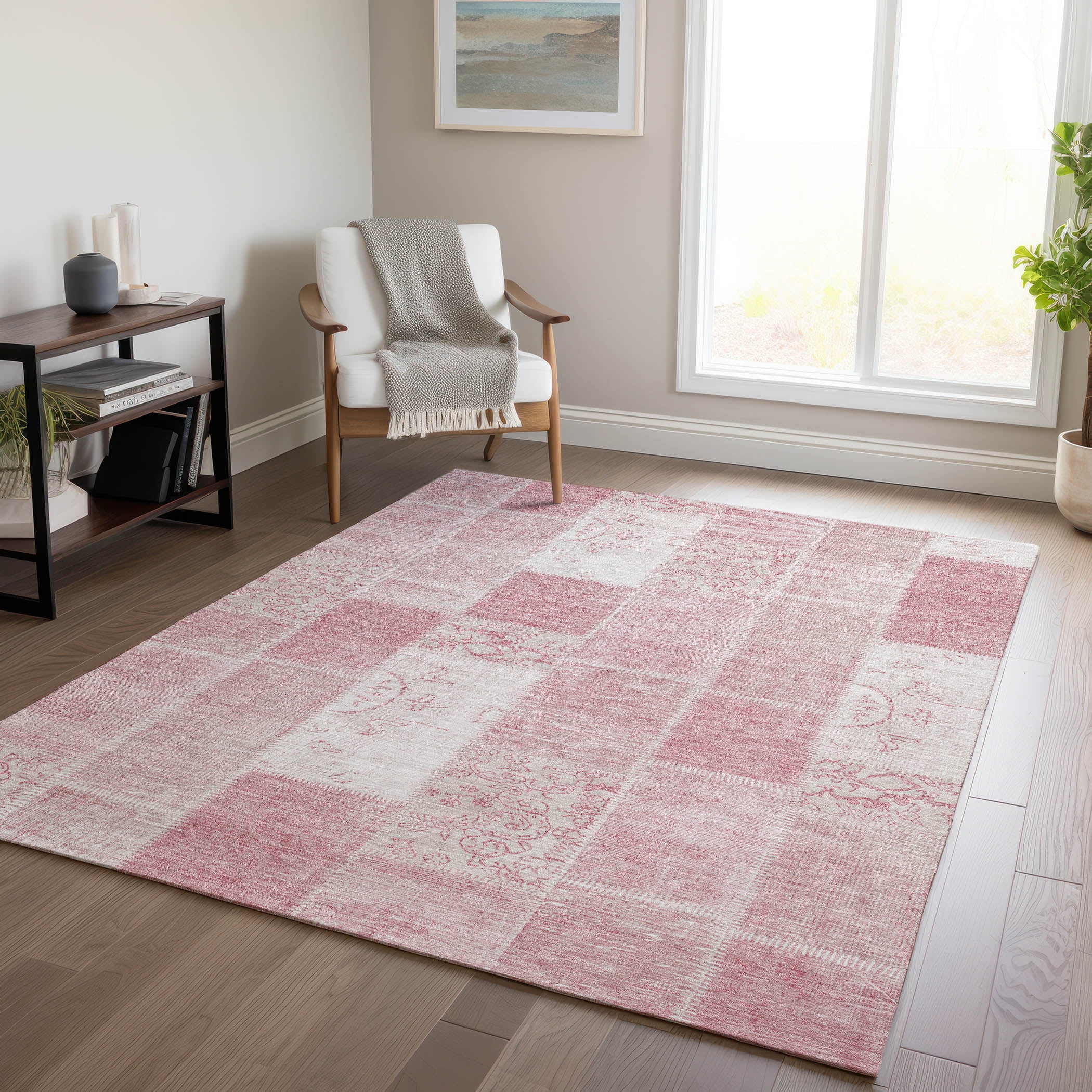 Addison Rugs Chantille Indoor/Outdoor Traditional Patchwork Pink ...