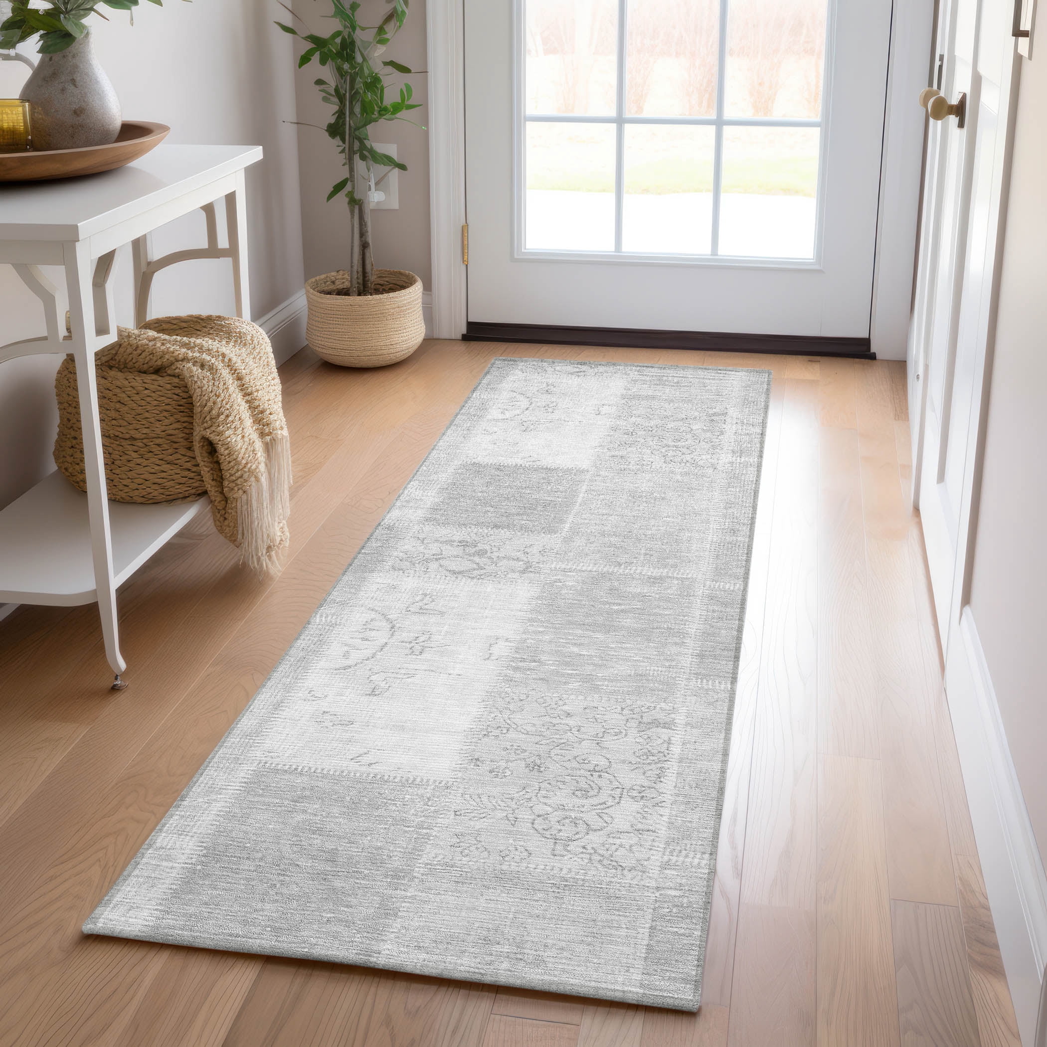 Addison Rugs Chantille Indoor/Outdoor Traditional Patchwork Silver ...