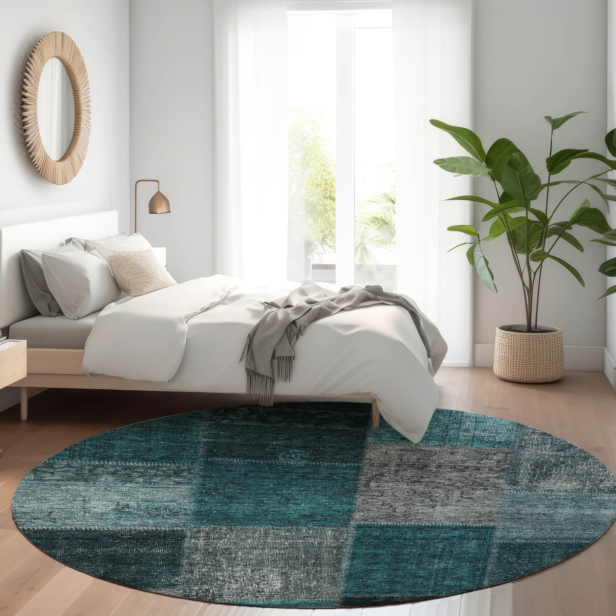 Addison Rugs Chantille Indoor/Outdoor Transitional Patchwork Teal ...