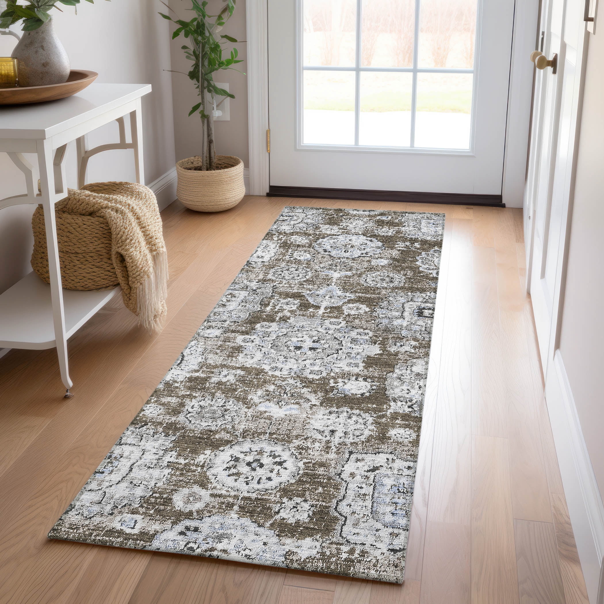 Addison Rugs Chantille Indoor/Outdoor Transitional Floral Chocolate ...
