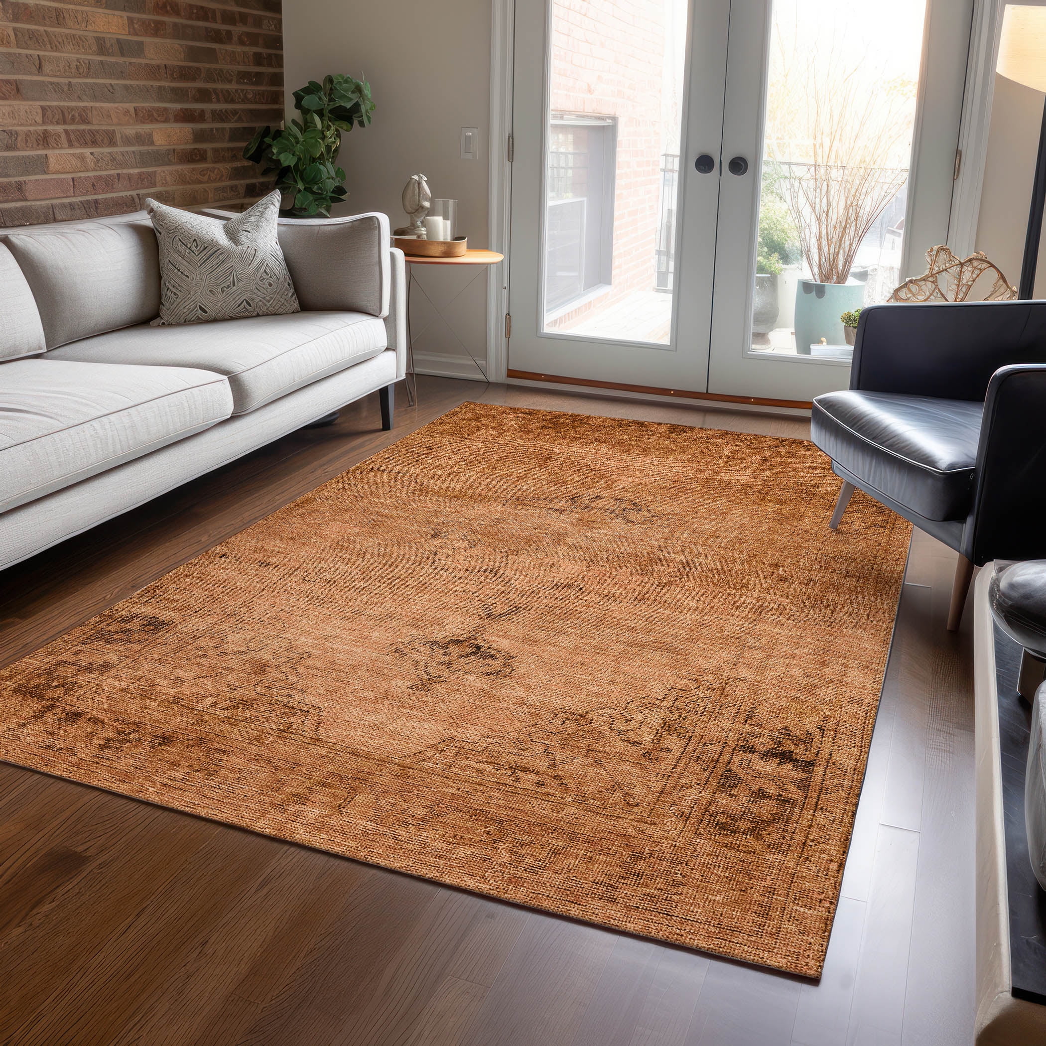Addison Rugs Chantille Indoor/Outdoor Traditional Oriental Copper ...