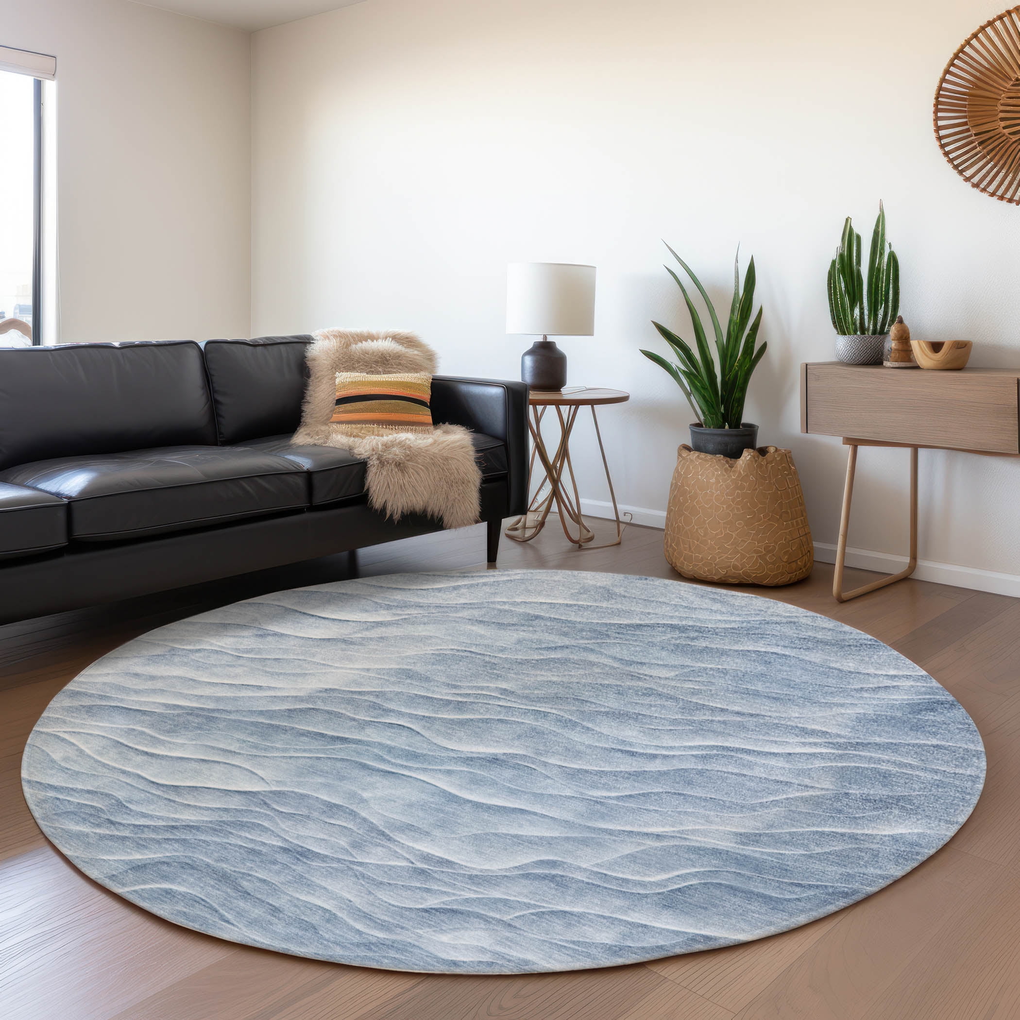 Addison Rugs Chantille Indoor/Outdoor Transitional Waves Denim Washable ...