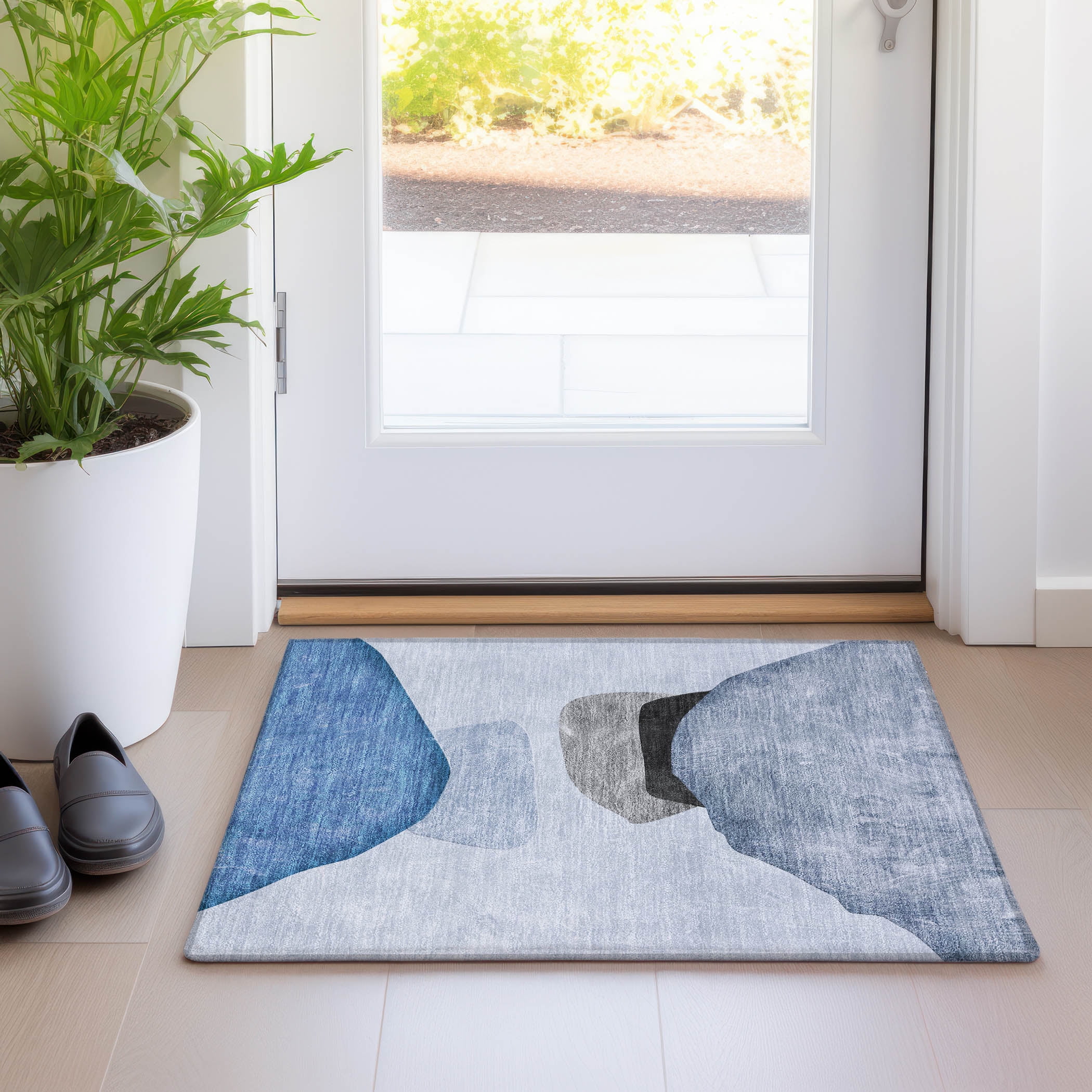 Addison Rugs Chantille Indoor/Outdoor Transitional Organic Blue ...