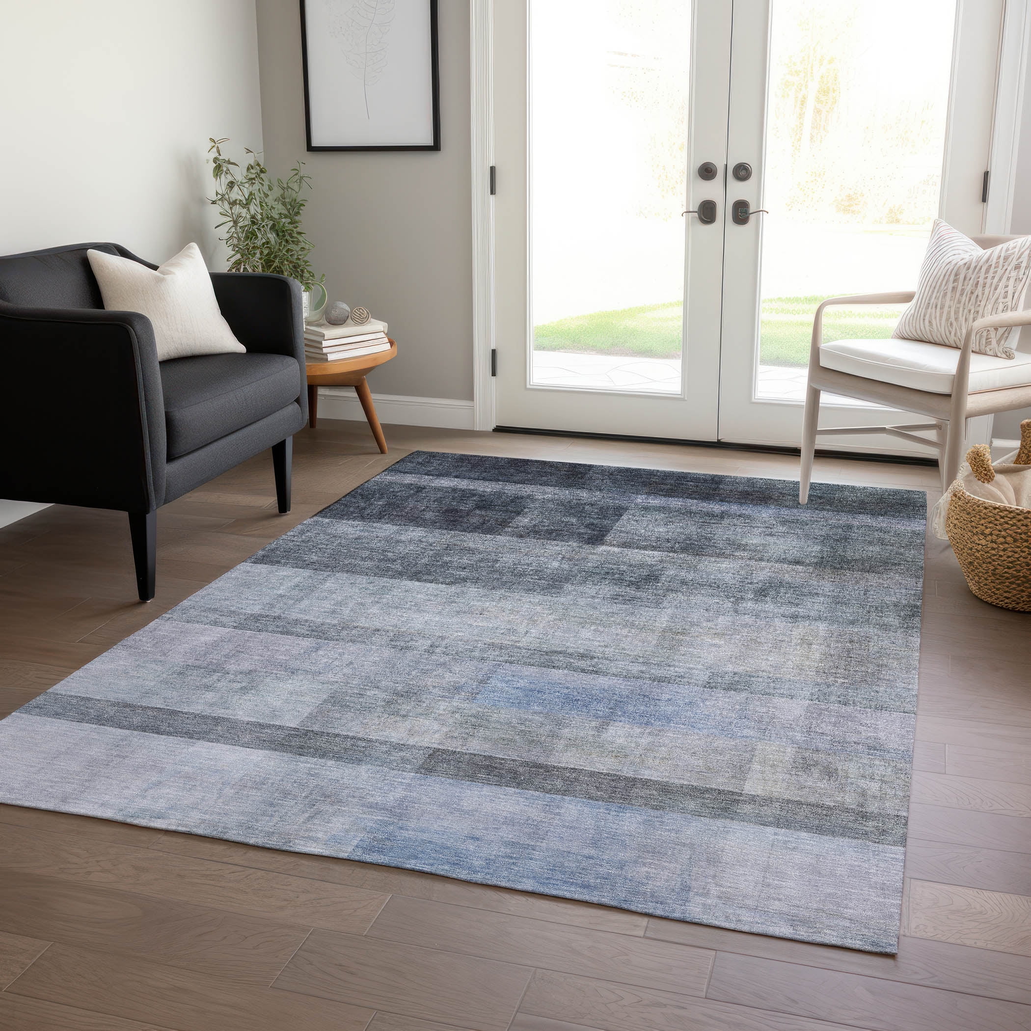 Addison Rugs Chantille Indoor/Outdoor Transitional Casual Navy Washable ...