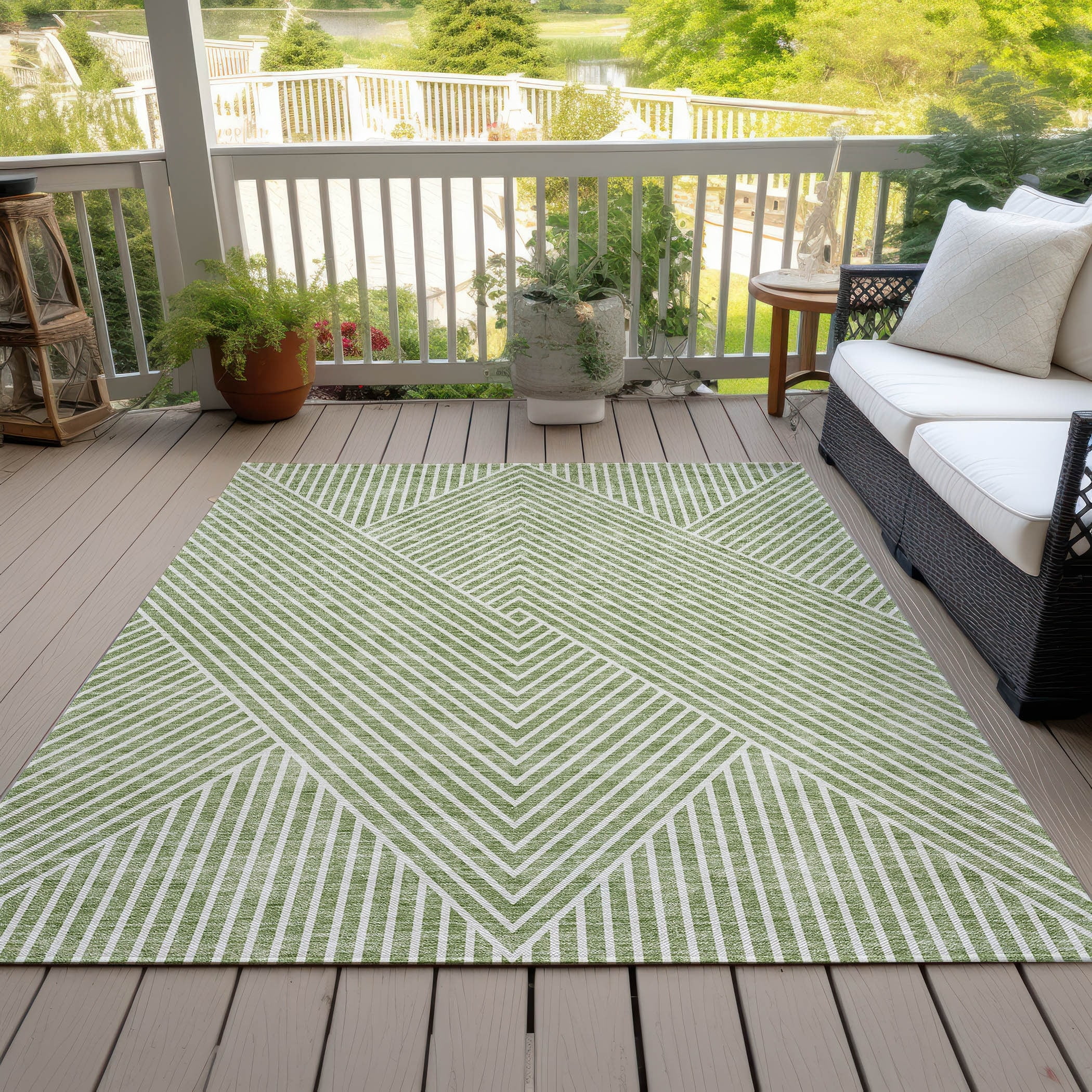 Addison Rugs Machine Washable Indoor/ Outdoor Modern Geo Chantille Rug ...