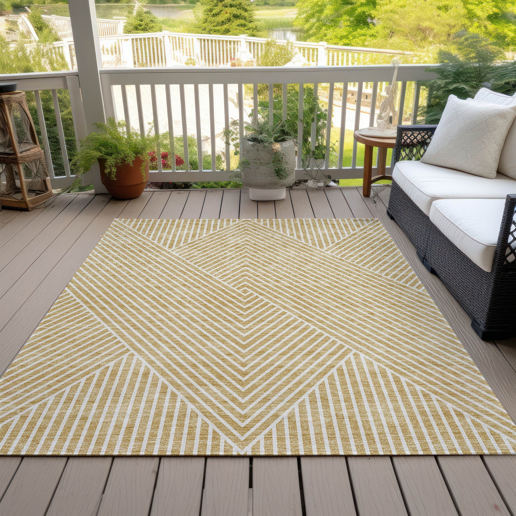 Addison Rugs Machine Washable Indoor/ Outdoor Modern Geo Chantille Rug ...