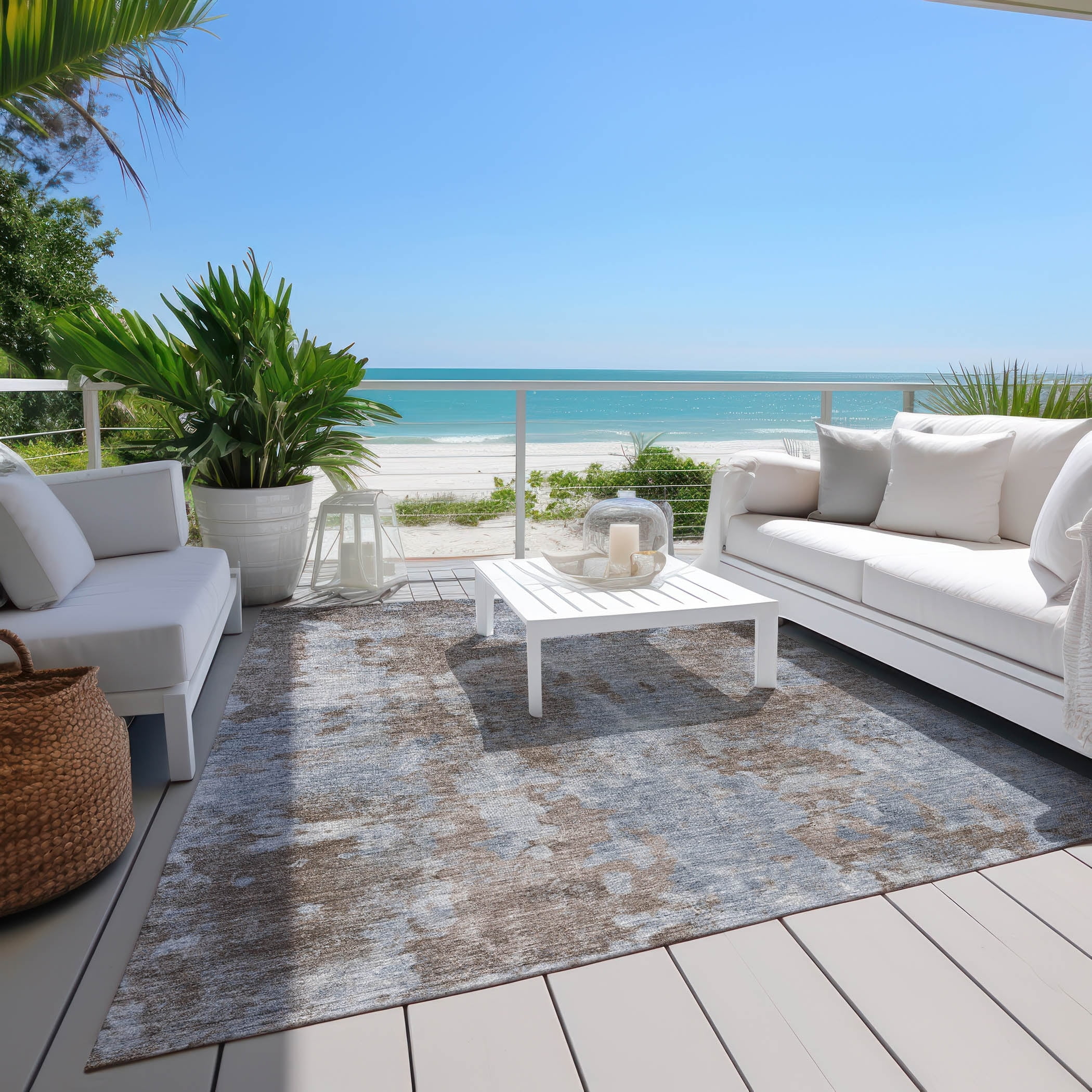 Addison Rugs Machine Washable Indoor/ Outdoor Modern Ombre Chantille ...