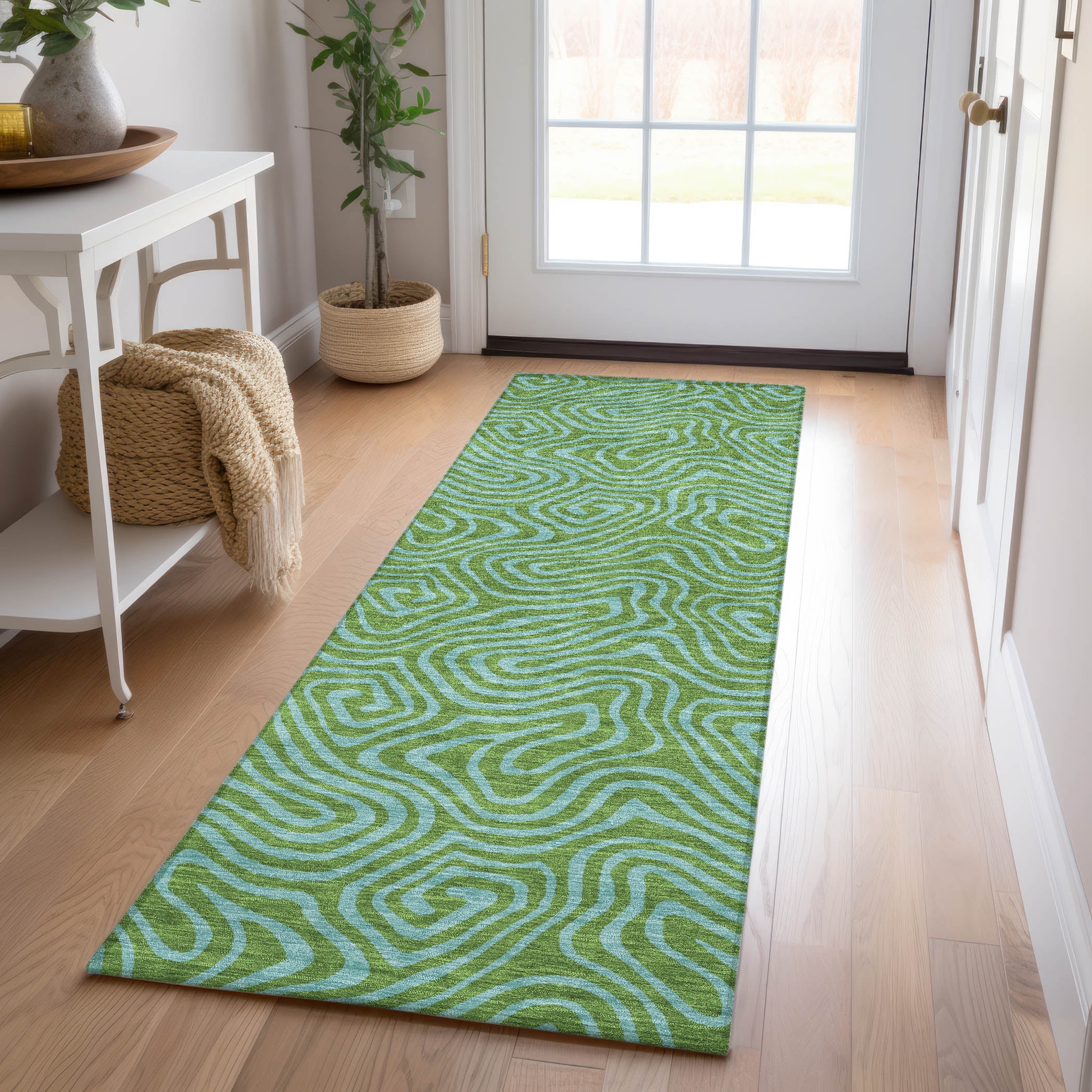 Addison Rugs Chantille Indoor/Outdoor Transitional Swirls Green ...