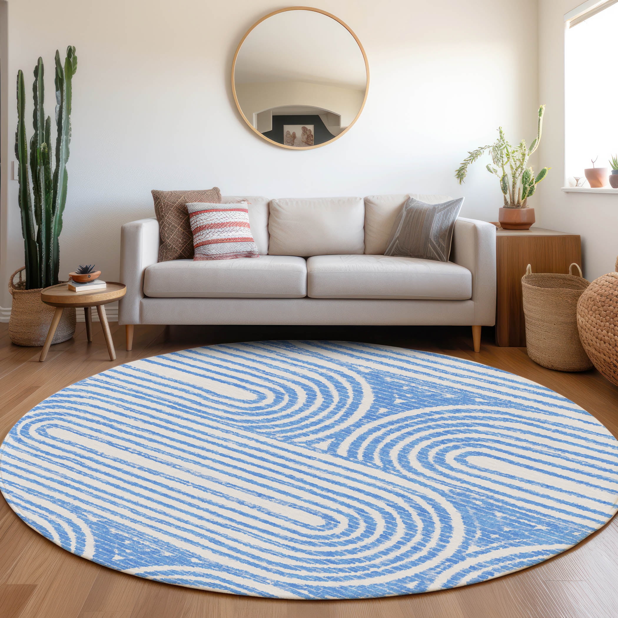 Addison Rugs Chantille Indoor/Outdoor Contemporary Art Deco Blue ...
