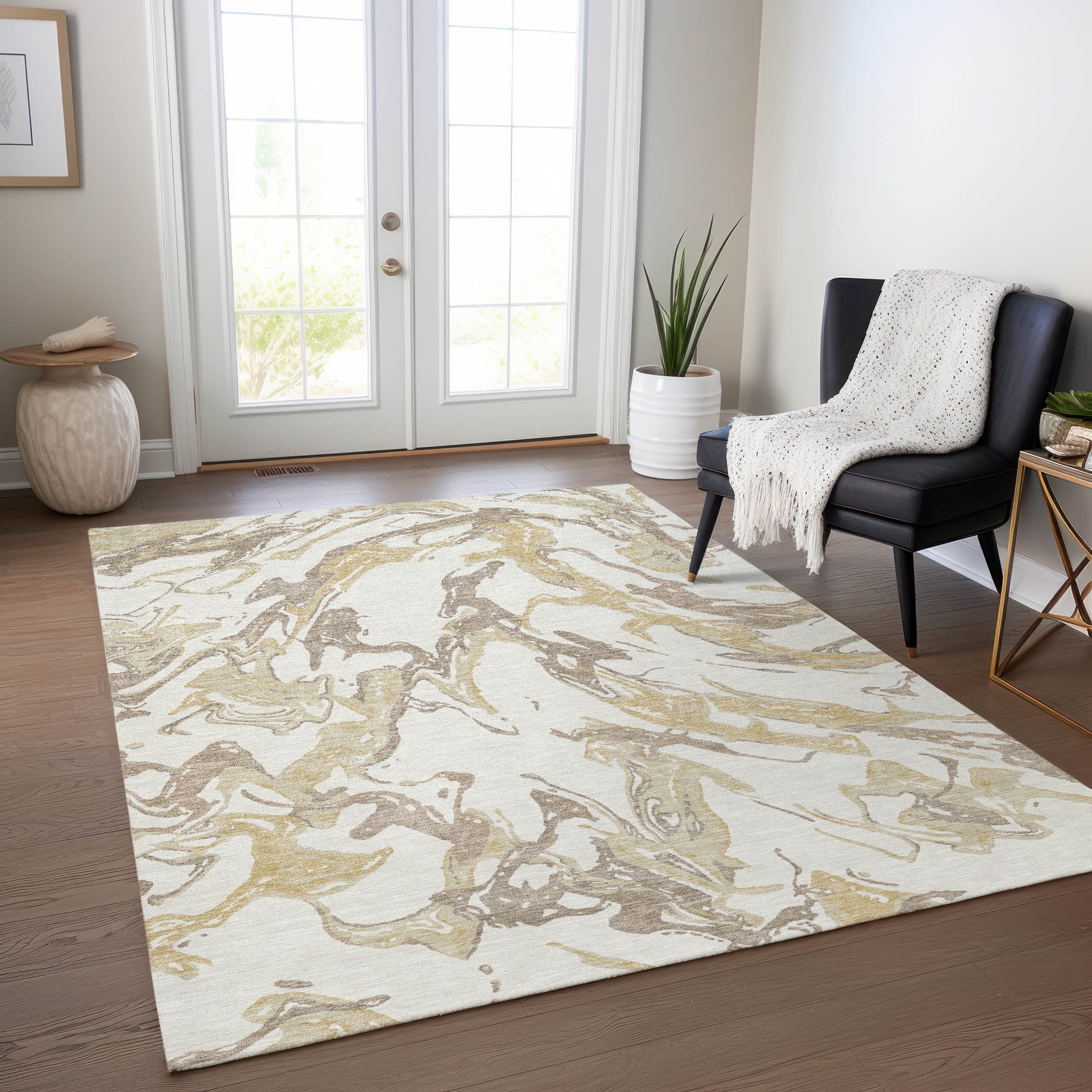 Addison Rugs Machine Washable Indoor/ Outdoor Modern Wave Chantille Rug ...
