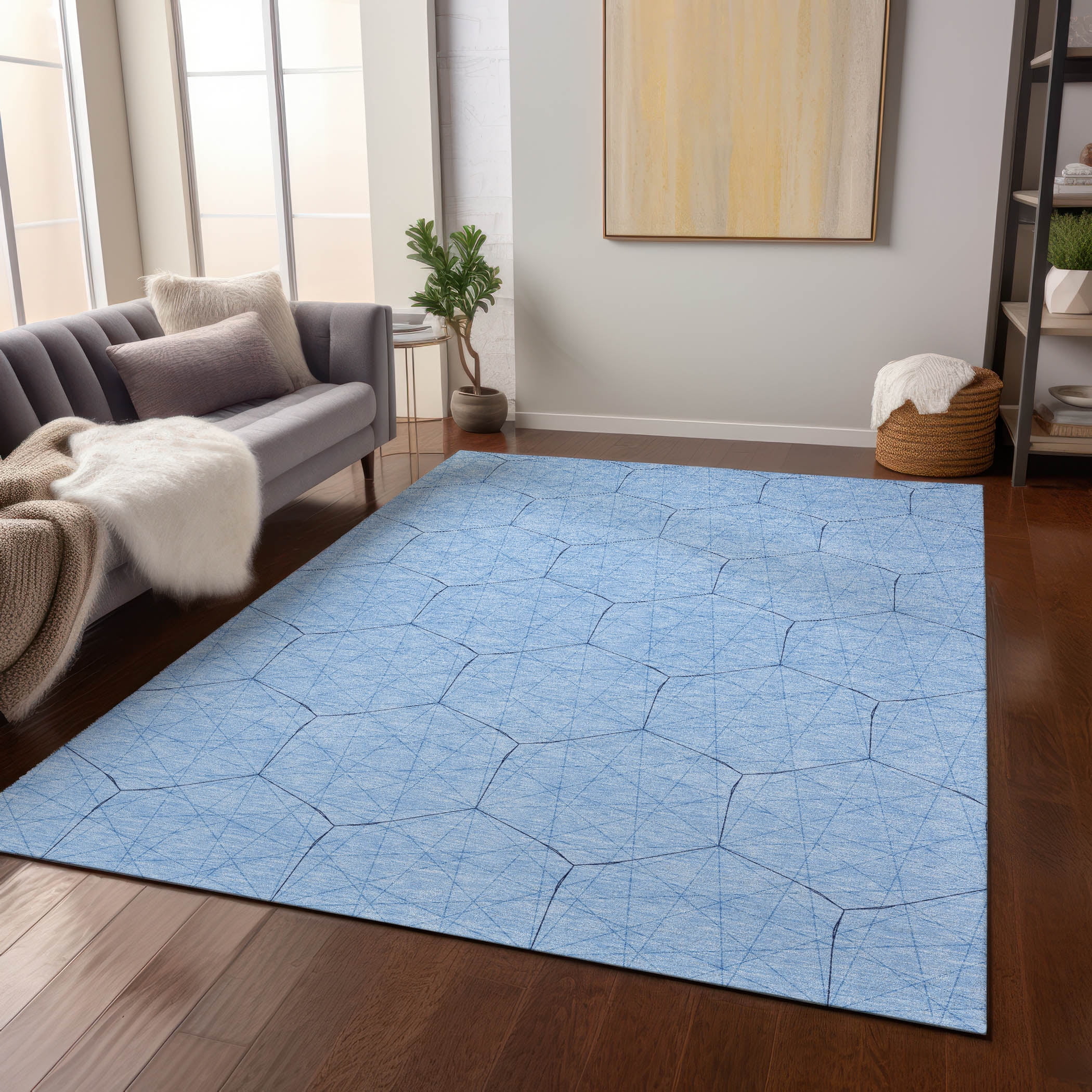 Addison Rugs Chantille Indoor/Outdoor Transitional Geometric Sky ...