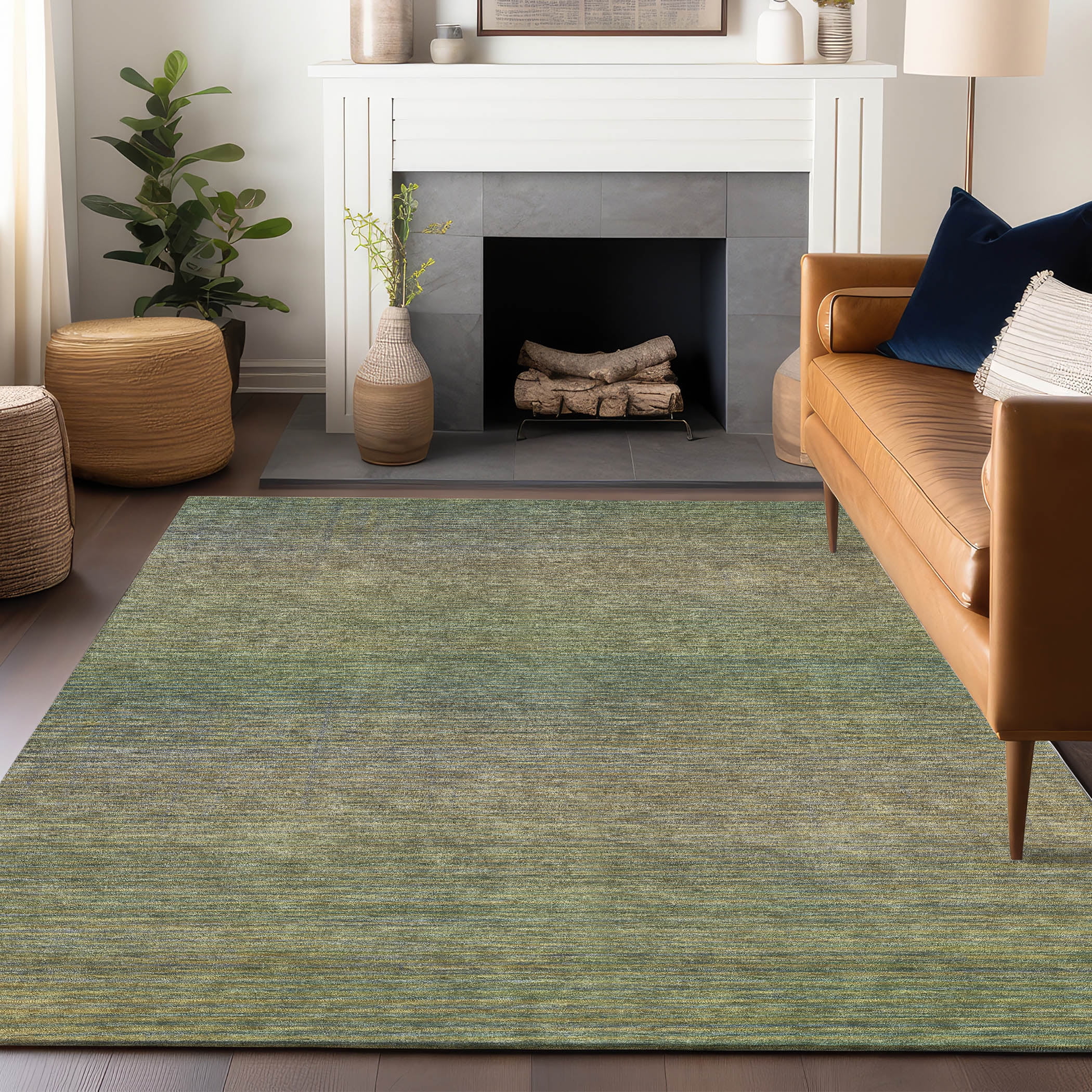 Addison Rugs Chantille Indoor/Outdoor Transitional Stripes Fern ...