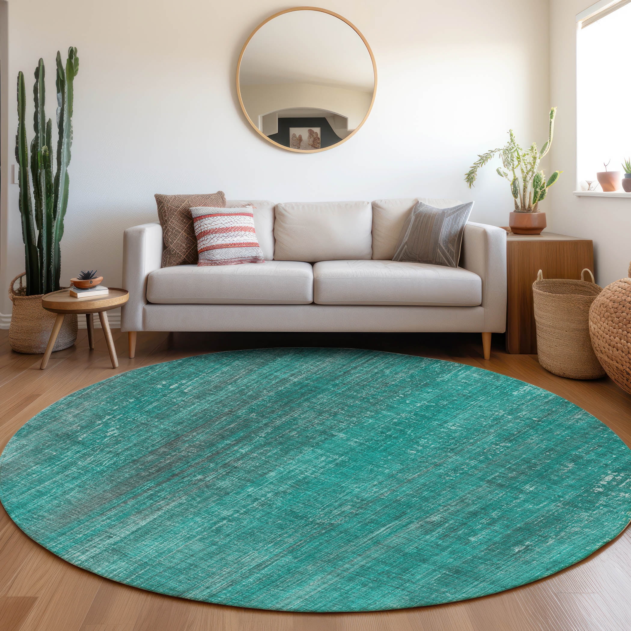 Addison Rugs Chantille Indoor/Outdoor Transitional Striped Teal ...