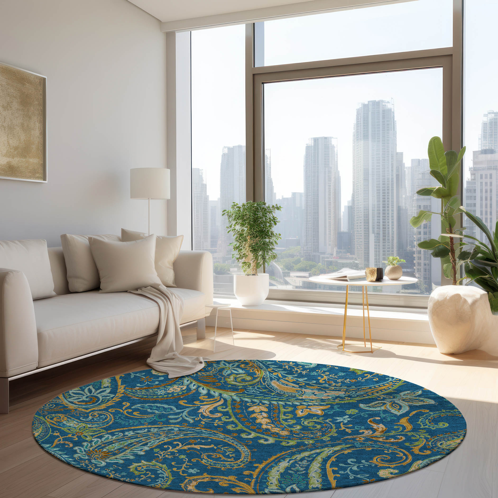 Addison Rugs Chantille Indoor/Outdoor Transitional Paisley Navy ...