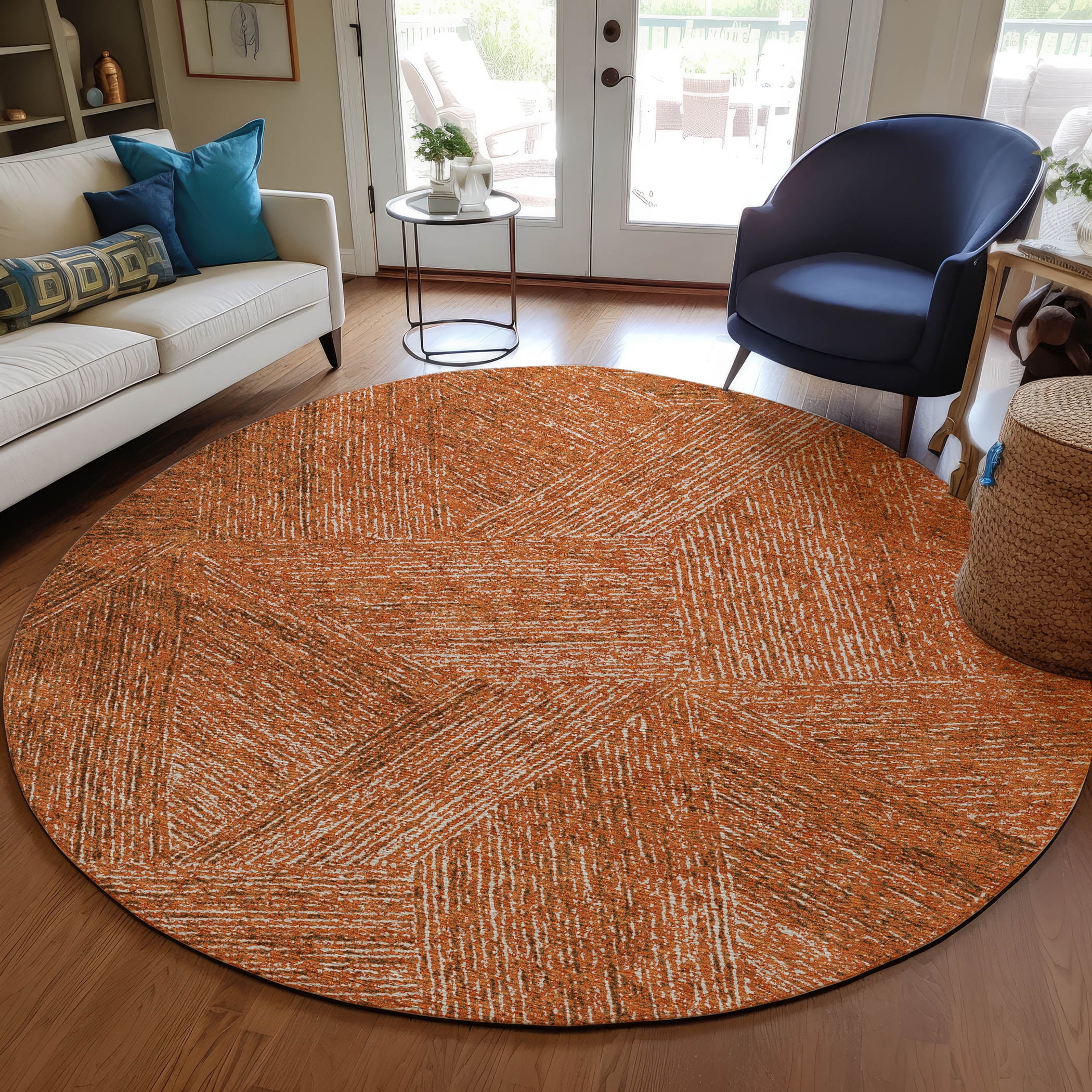 Addison Rugs Chantille Indoor/Outdoor Transitional Lines Copper ...
