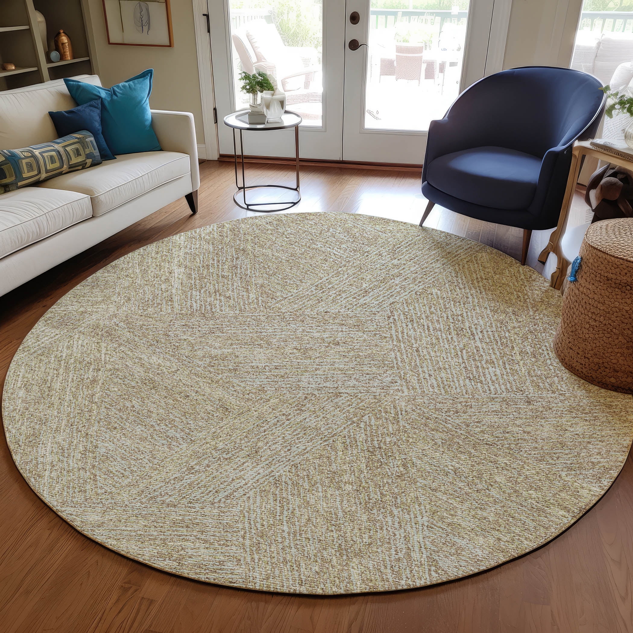 Addison Rugs Chantille Indoor/Outdoor Transitional Lines Putty Washable ...