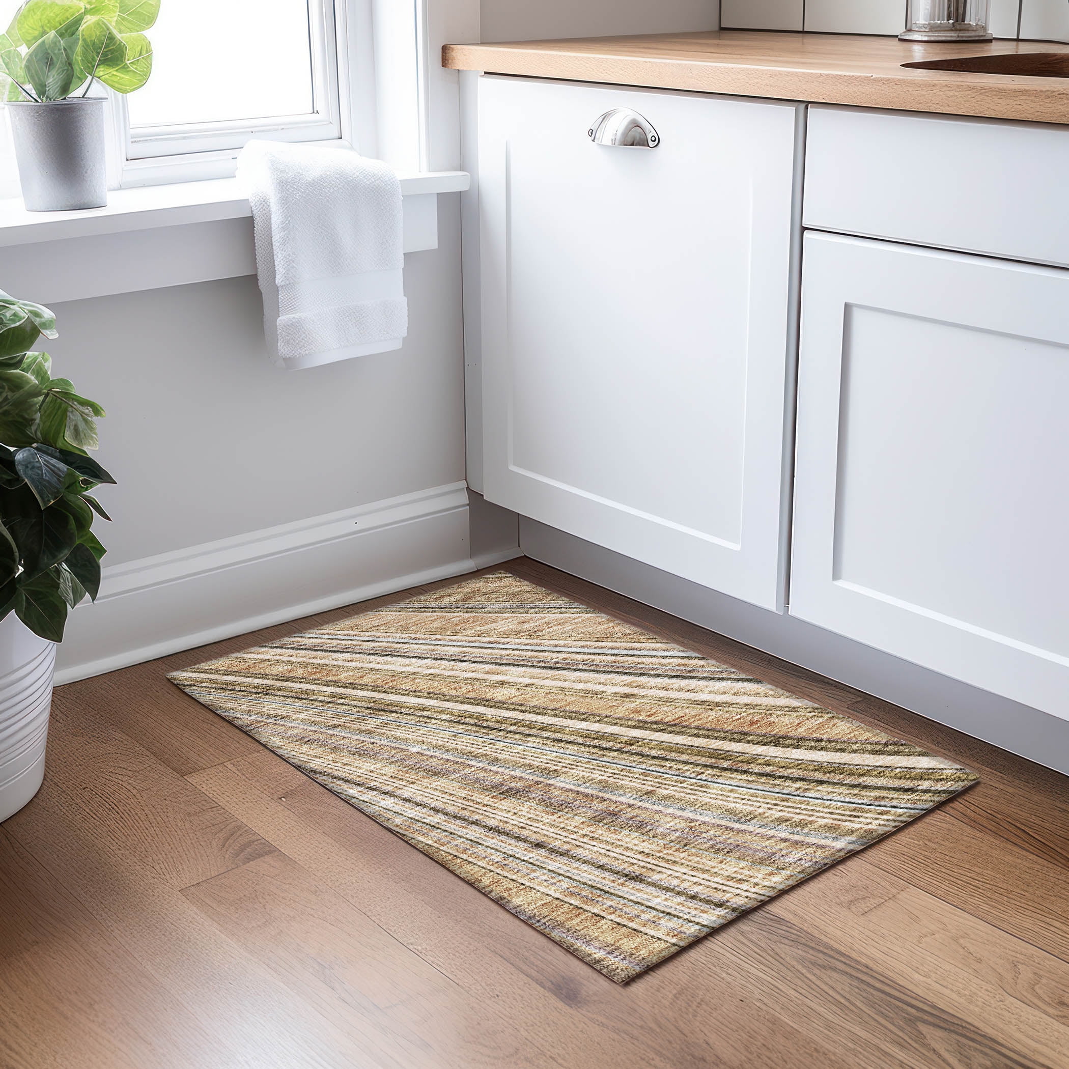 Addison Rugs Machine Washable Indoor/ Outdoor Stripe Wave Chantille Rug ...