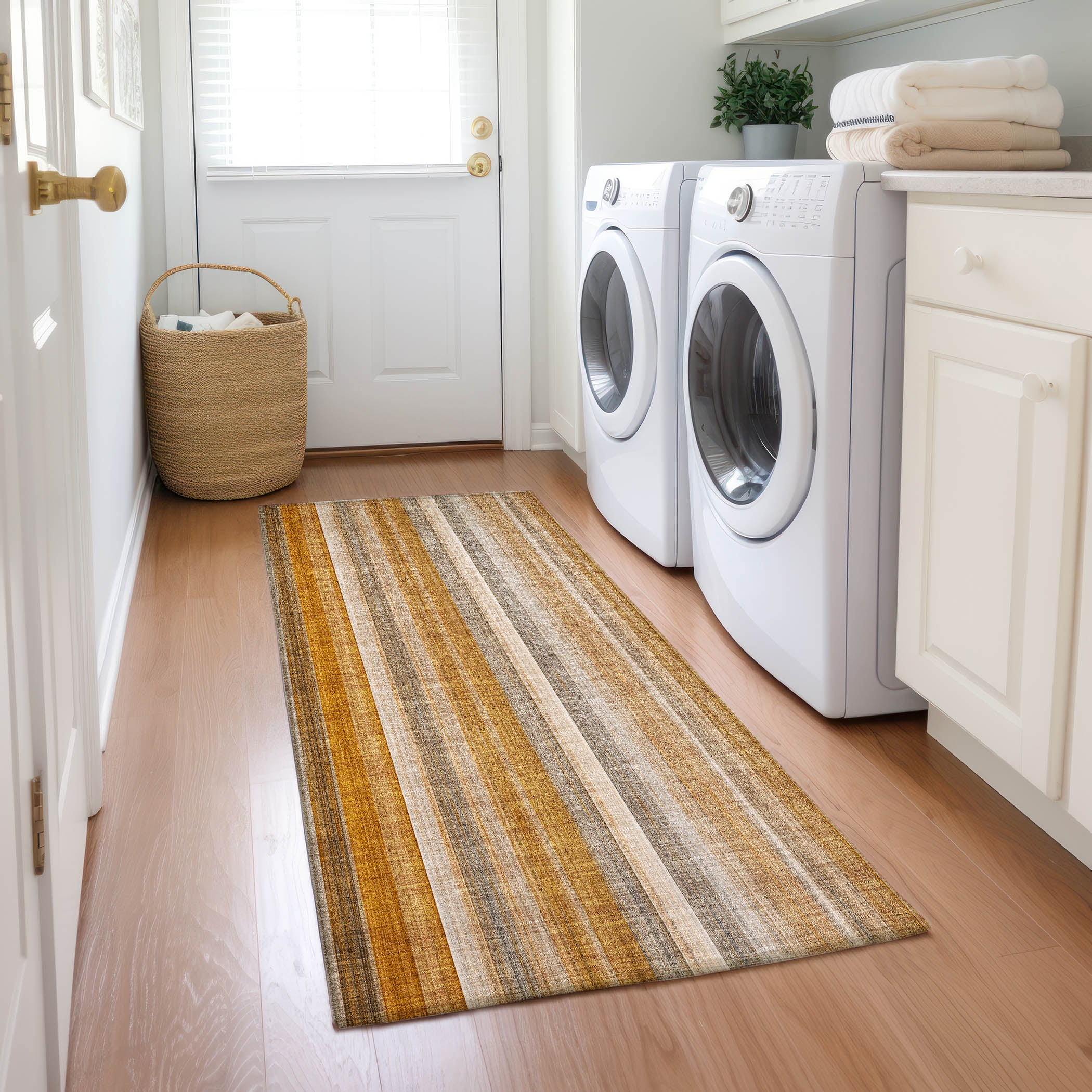 Addison Rugs Chantille Indoor/Outdoor Transitional Stripes Paprika ...