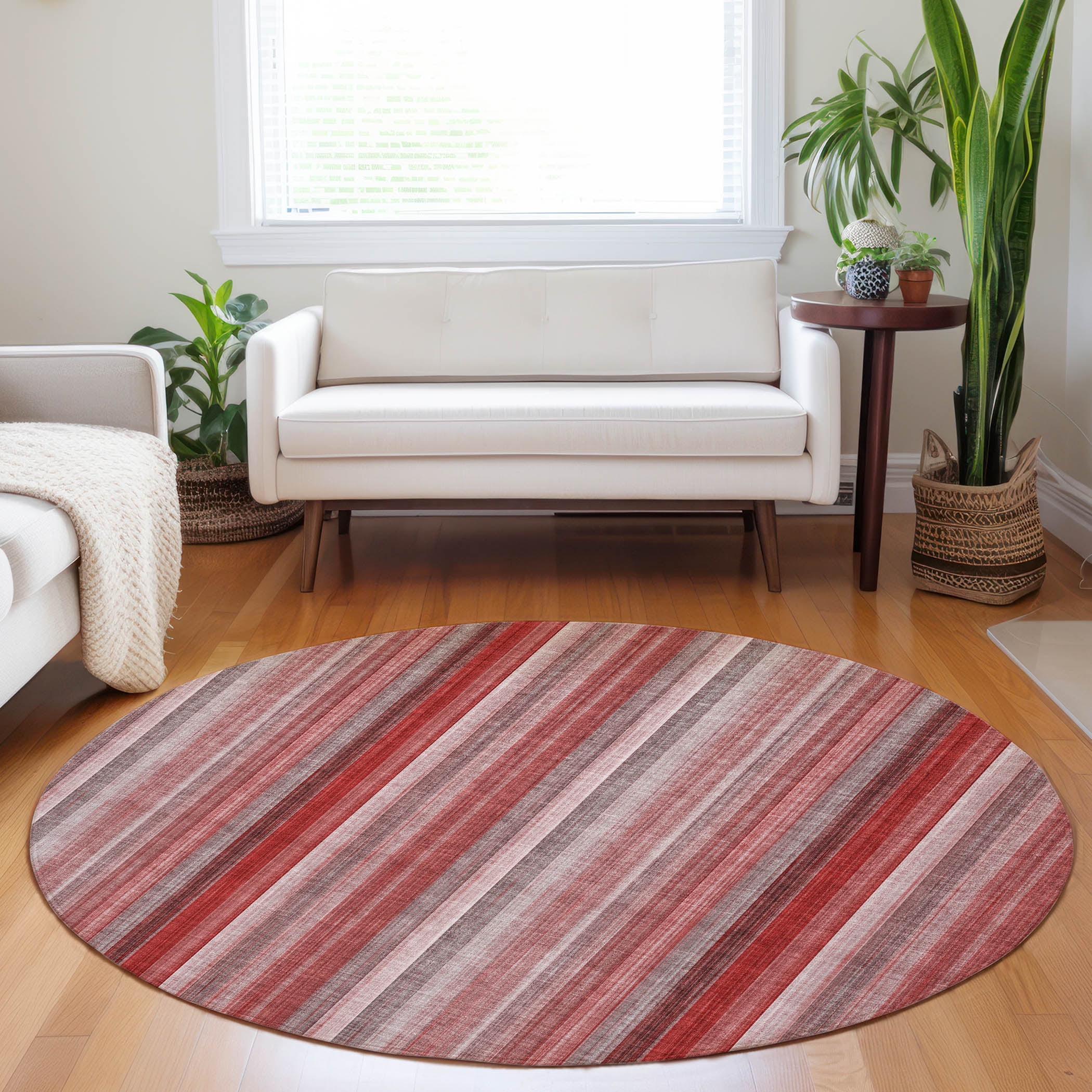 Addison Rugs Chantille Indoor/Outdoor Transitional Stripes Red Washable ...