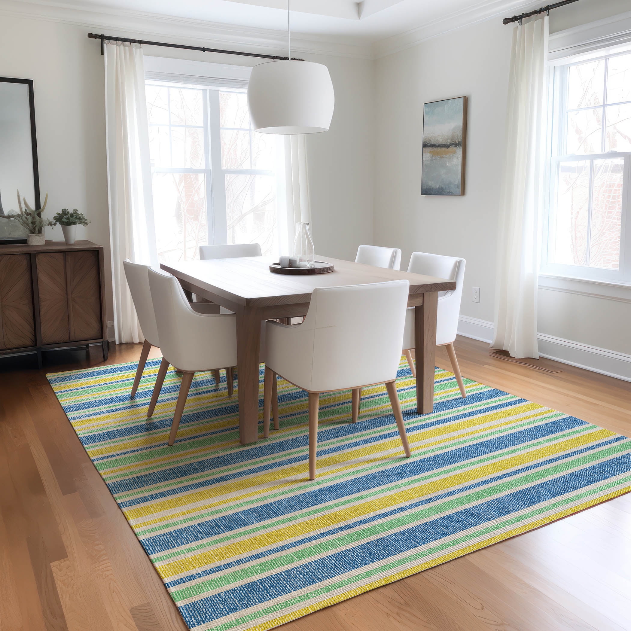 Addison Rugs Chantille Indoor/Outdoor Transitional Stripes Yellow ...