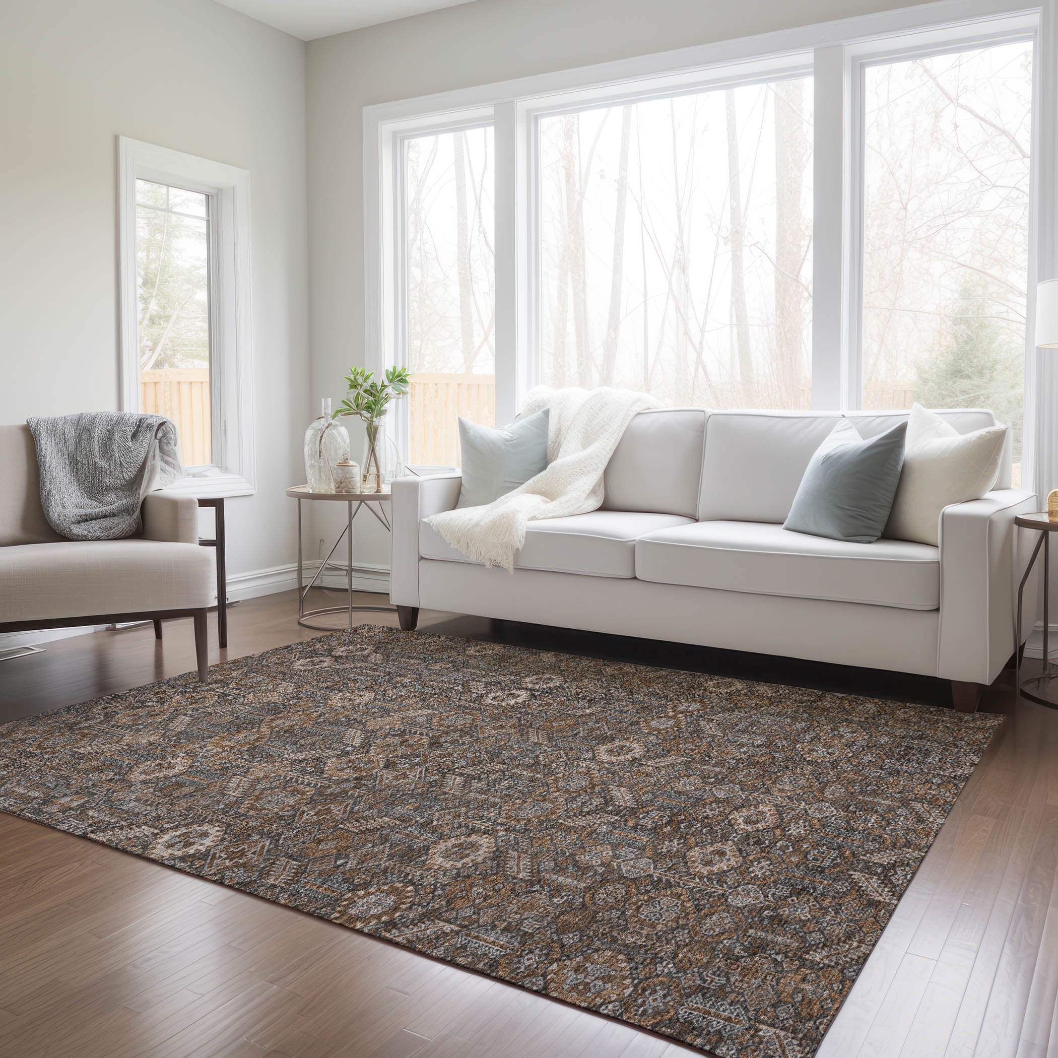 Addison Rugs Chantille Indoor/Outdoor Transitional Bohemian Chocolate ...