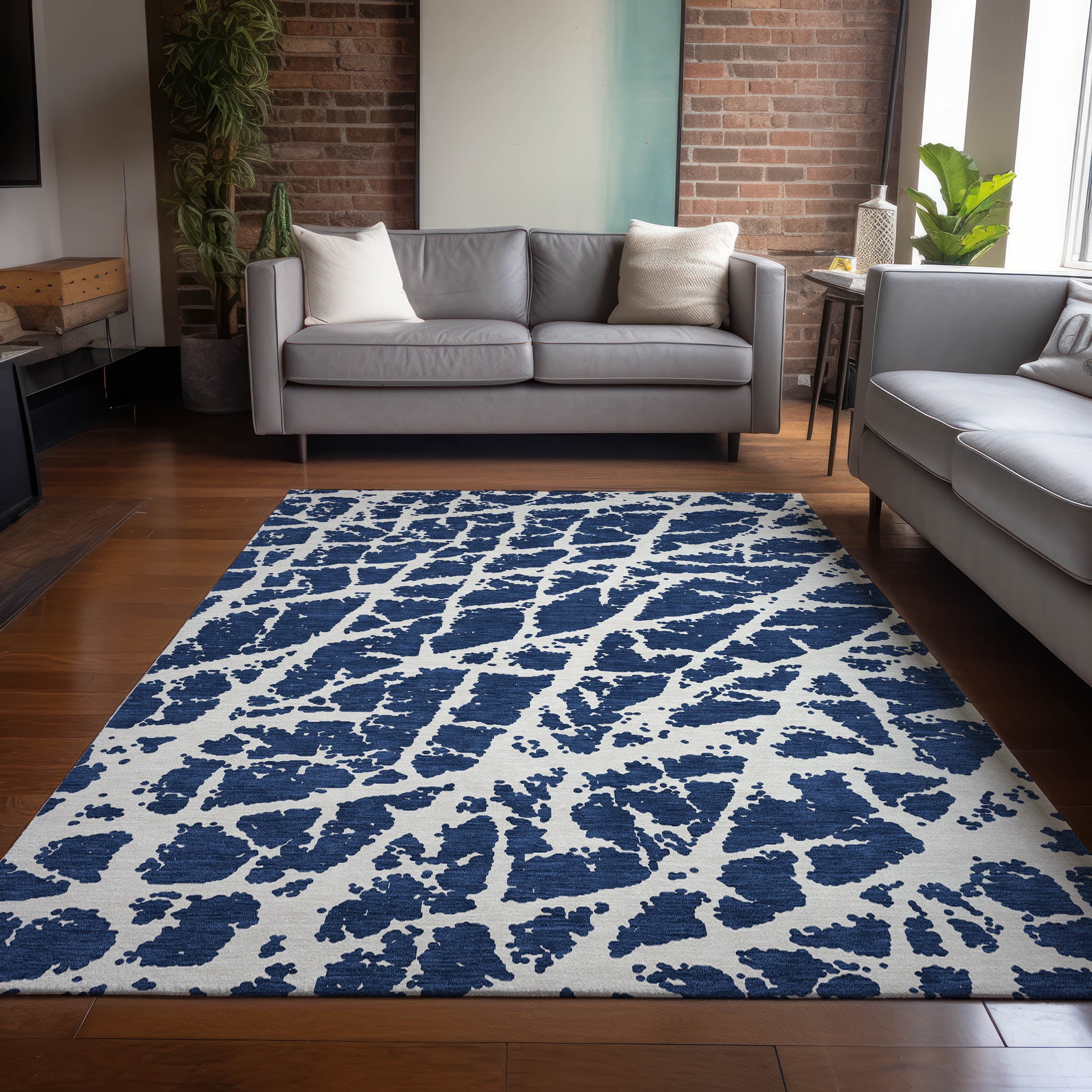 Addison Rugs Chantille Indoor/Outdoor Transitional Organic Navy ...