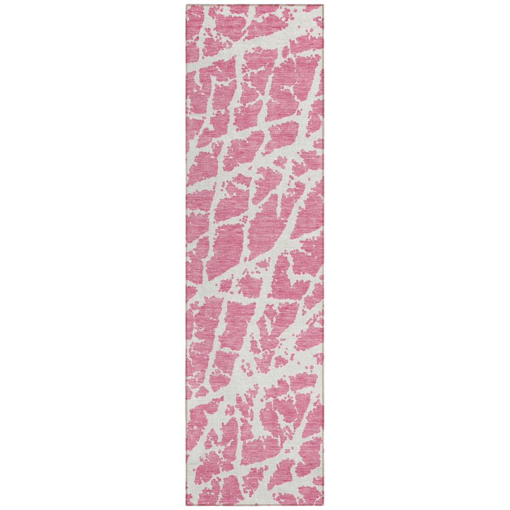 Addison Rugs Machine Washable Indoor/ Outdoor Transitional Pink Crackle ...