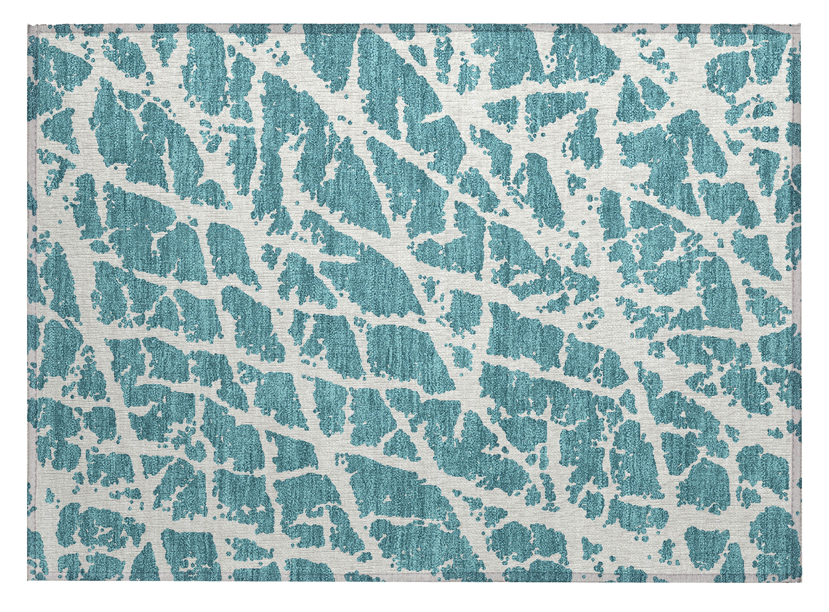 Addison Rugs Machine Washable Indoor/ Outdoor Transitional Teal Crackle ...
