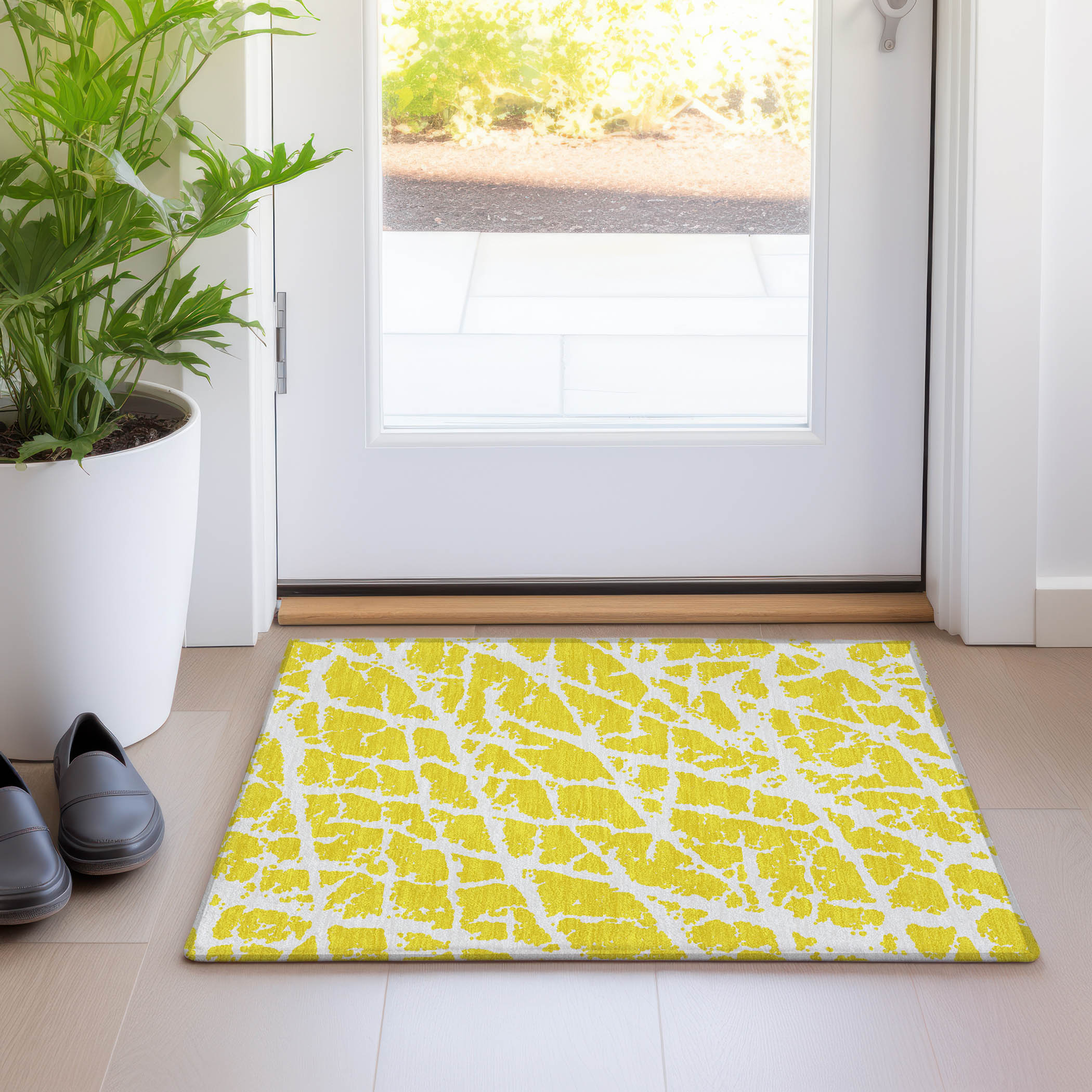 Addison Rugs Chantille Indoor/Outdoor Transitional Organic Yellow ...