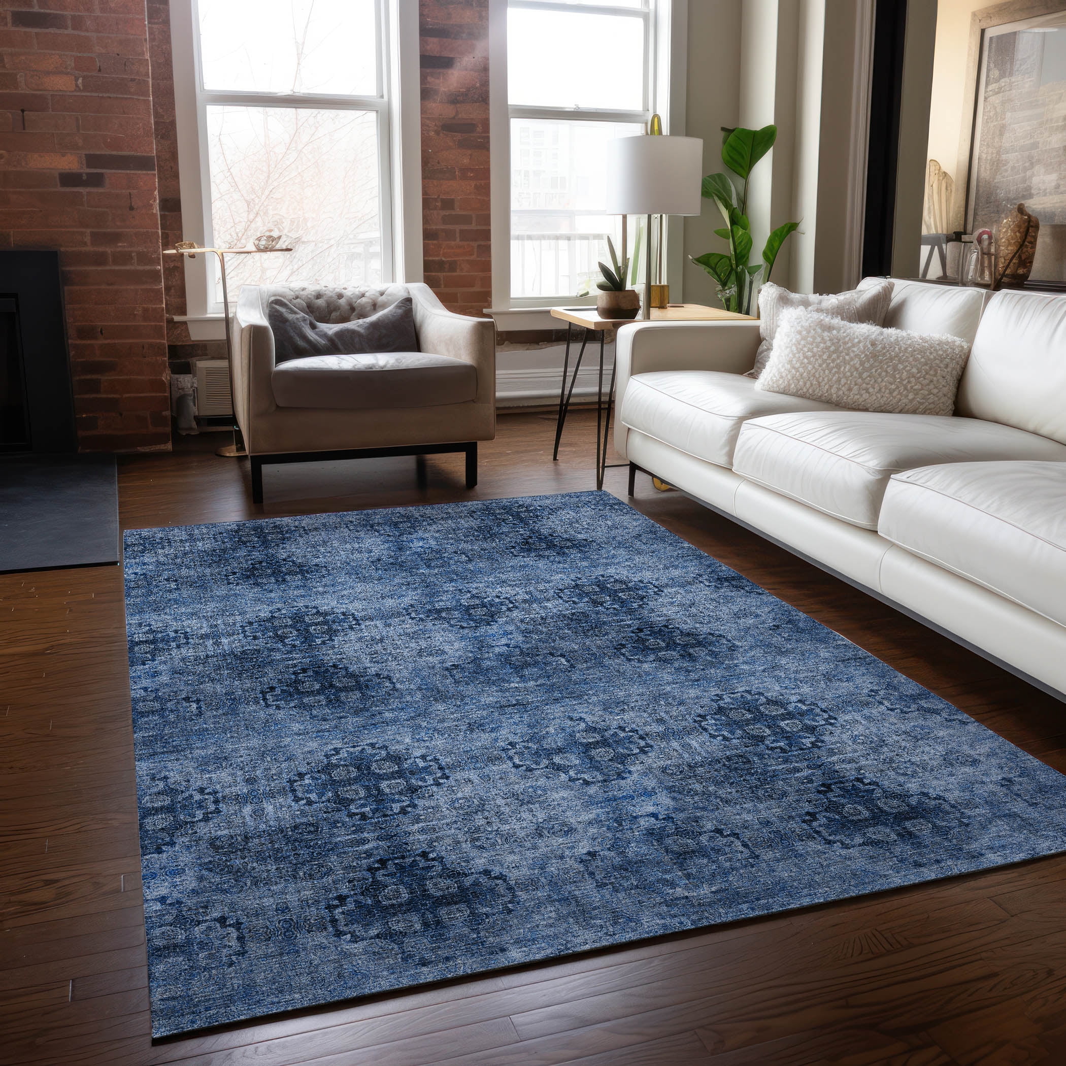 Addison Rugs Chantille Indoor/Outdoor Transitional Organic Navy ...