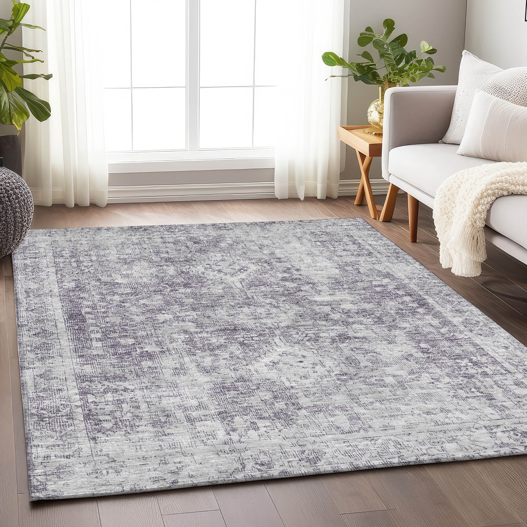 Addison Rugs Chantille Indoor/Outdoor Traditional Global Plum Washable ...
