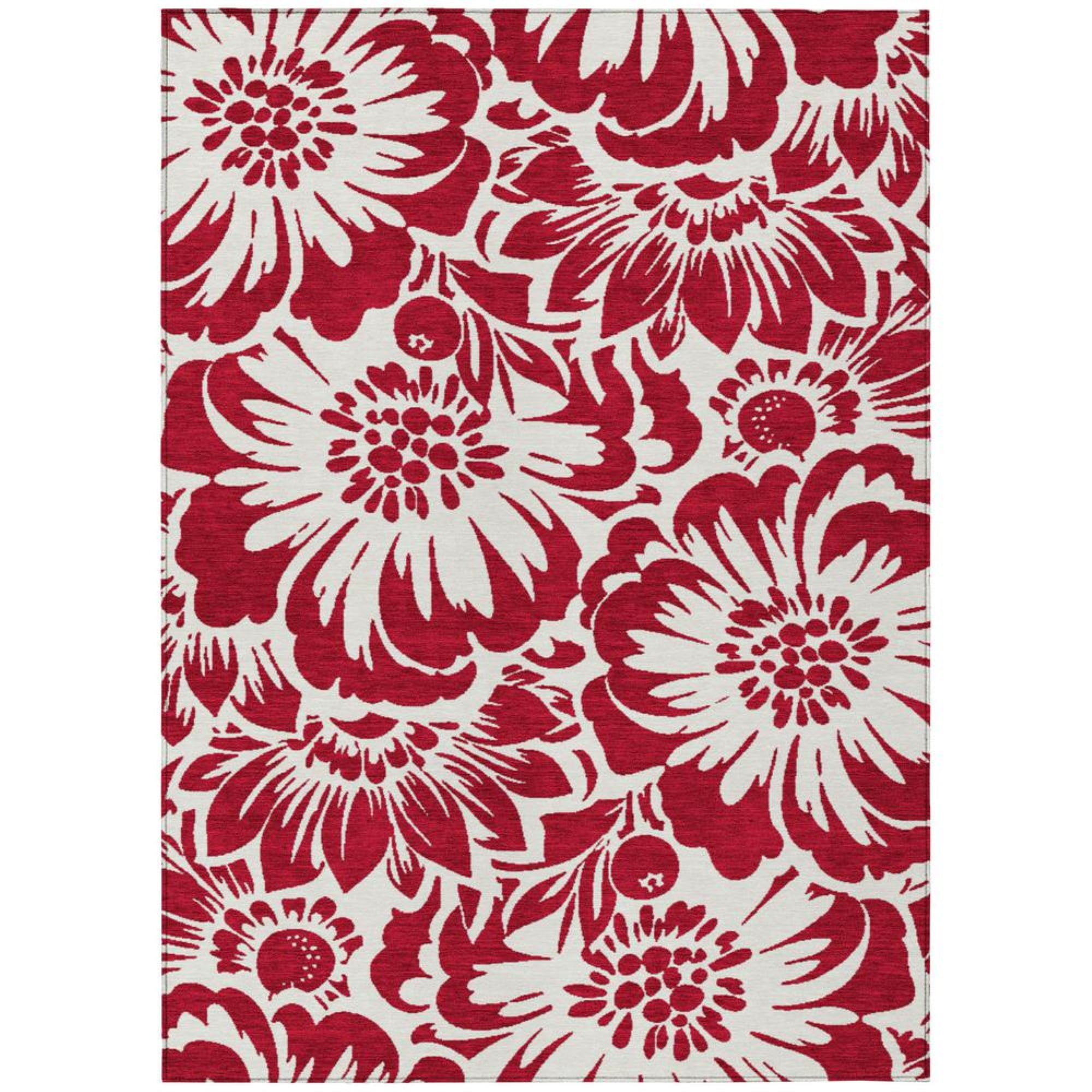 Addison Rugs Machine Washable Indoor/ Outdoor Whimsy Floral Chantille ...