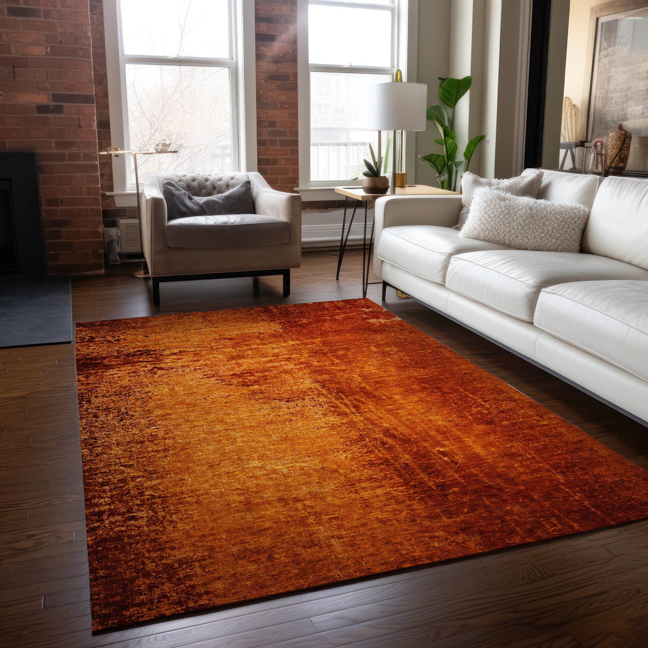 Addison Rugs Chantille Indoor/Outdoor Transitional Organic Paprika ...