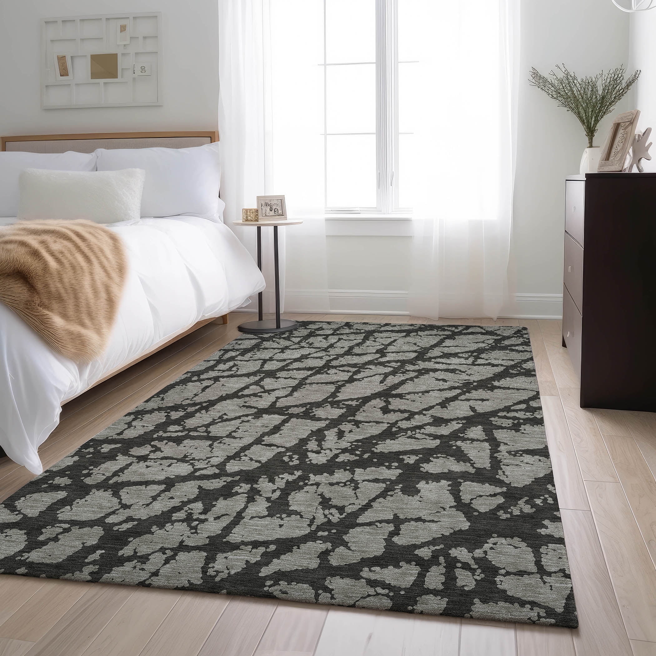Addison Rugs Mayfield Washable Transitional Organic Gray Rectangle Rug ...