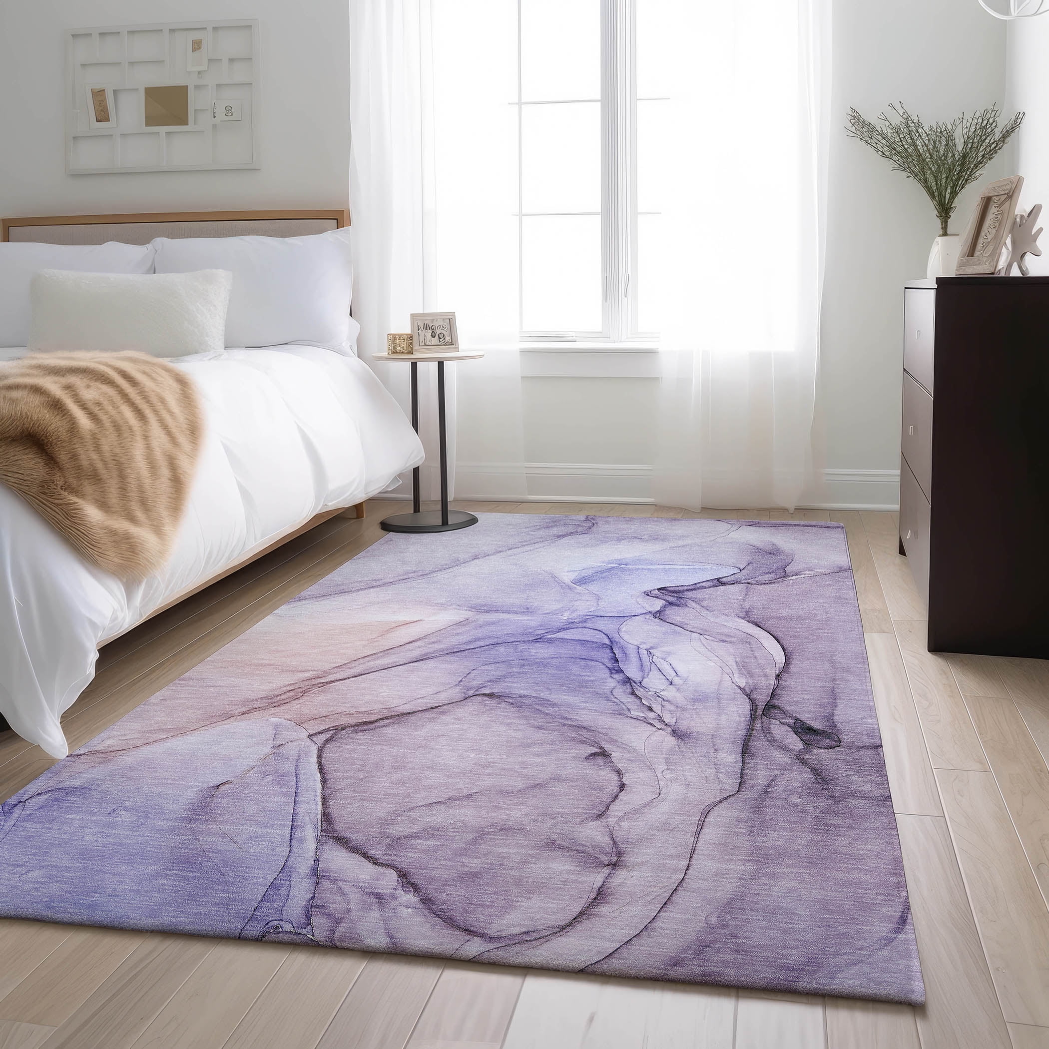 Addison Rugs Mayfield Washable Transitional Watercolors Purple ...