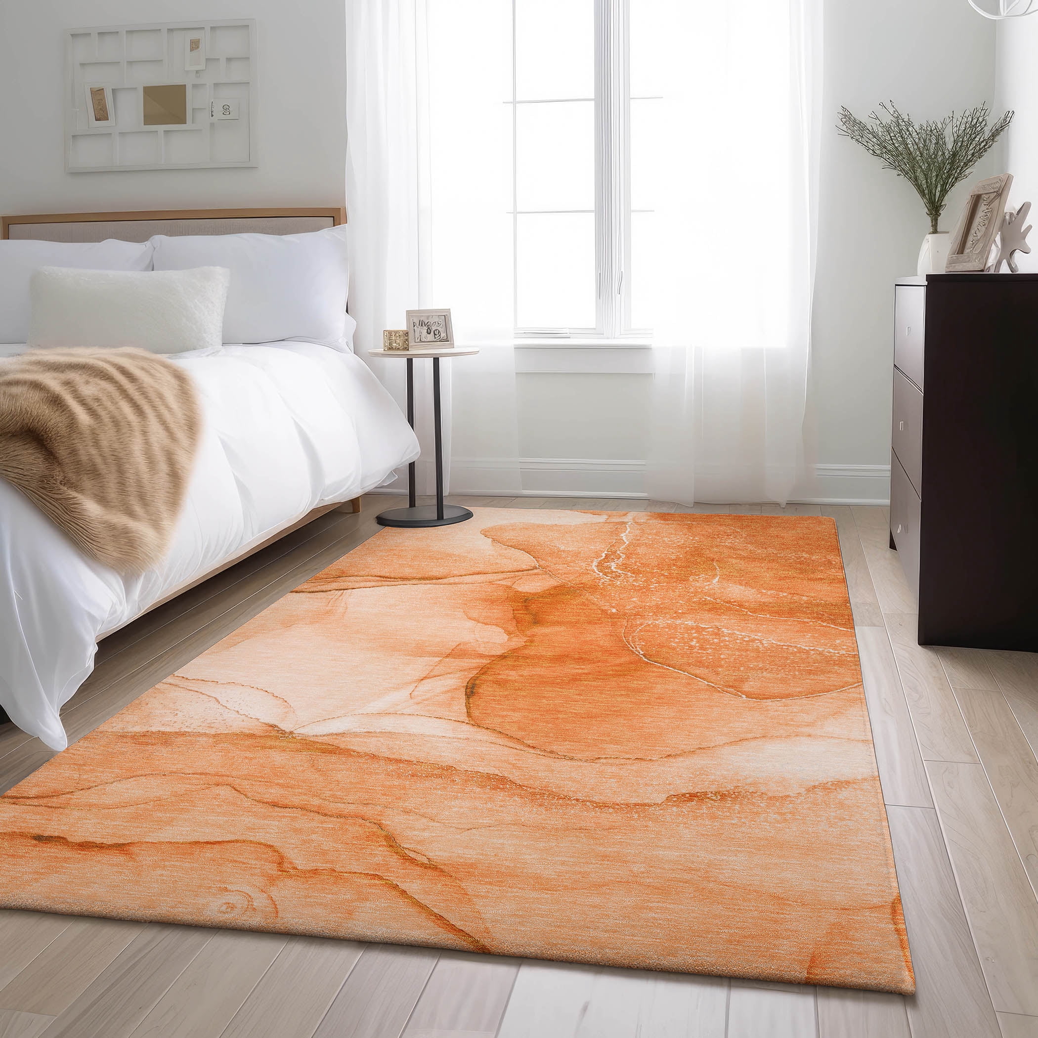 Addison Rugs Mayfield Washable Transitional Watercolors Orange ...
