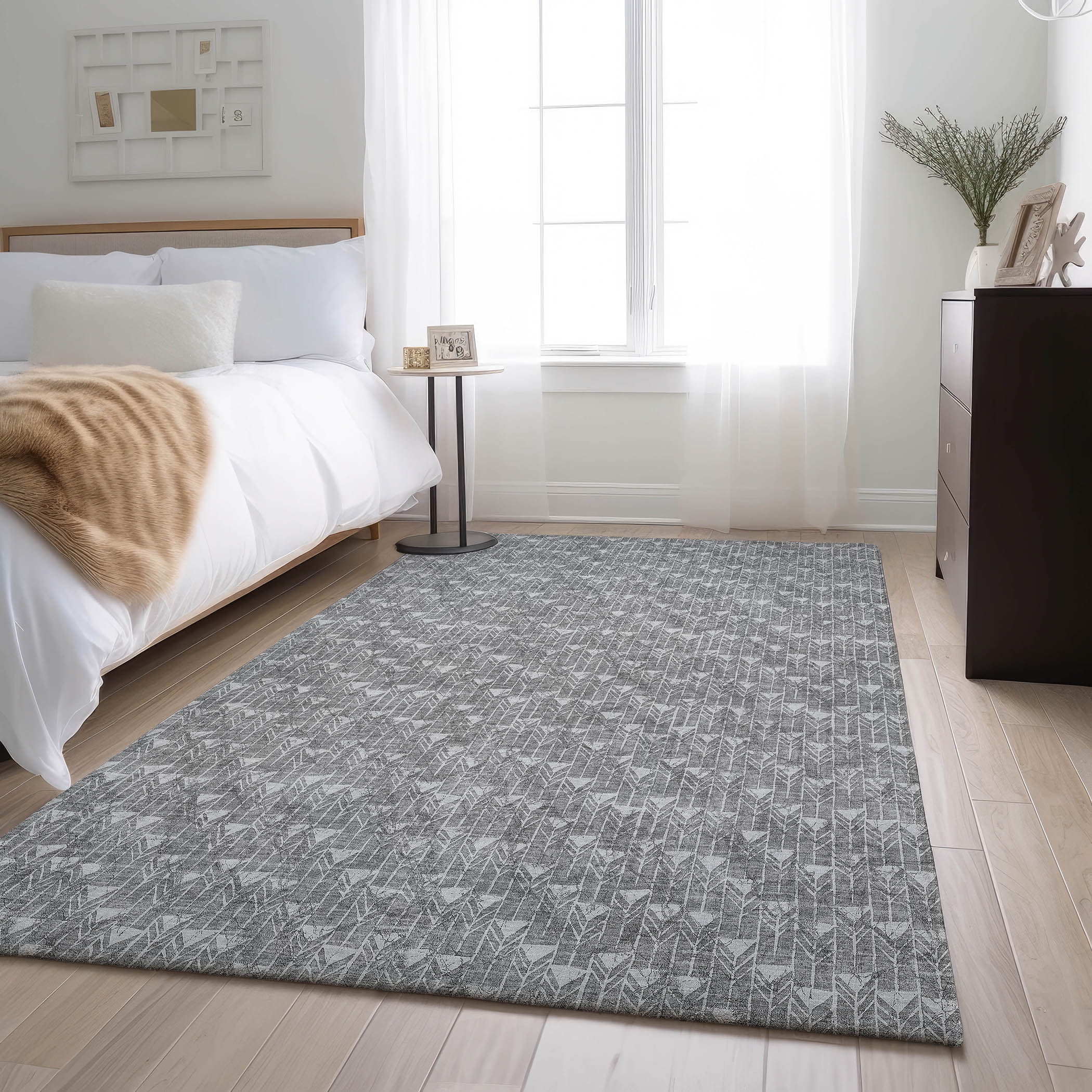 Addison Rugs Mayfield Washable Transitional Arrows Gray Rectangle Rug ...