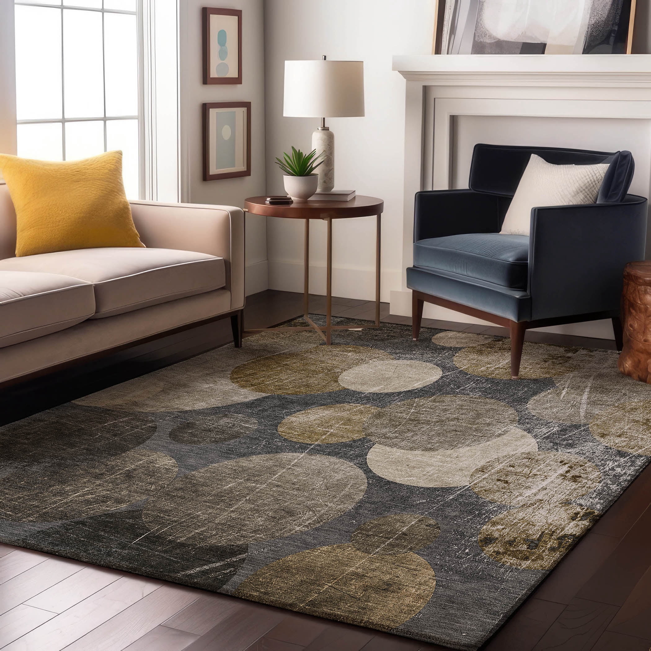 Addison Rugs Mayfield Washable Transitional Organic Brown Rectangle Rug ...