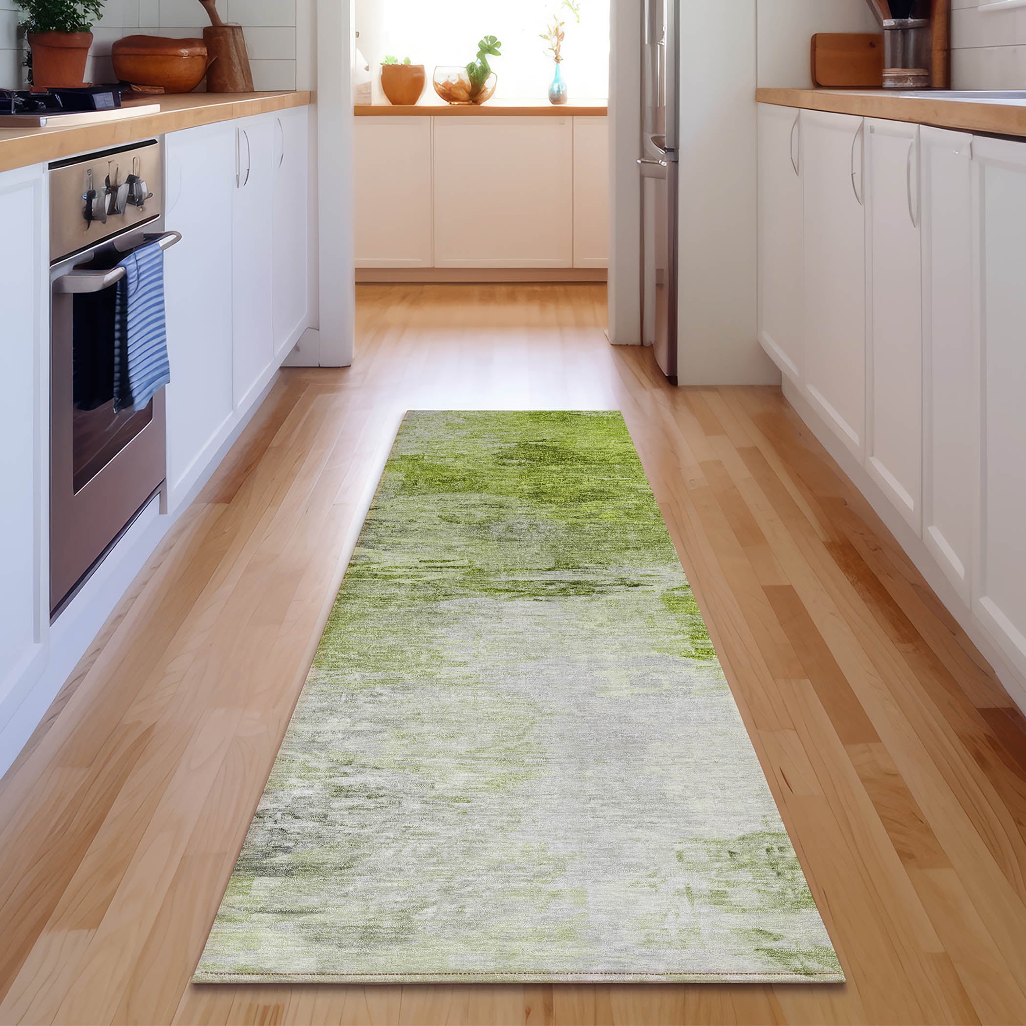 Addison Rugs Mayfield Washable Transitional Modern Aloe Runner Rug, 2'3 ...