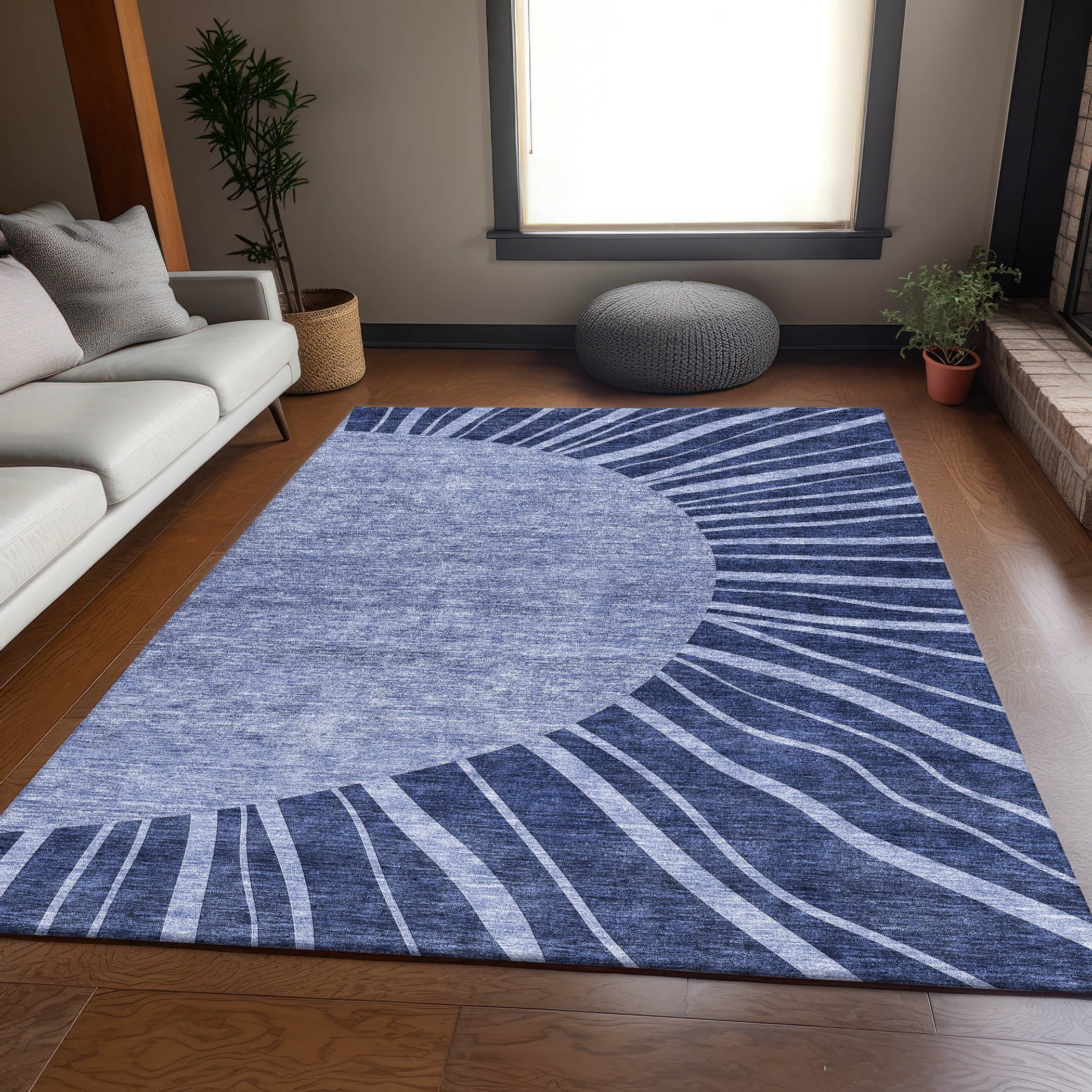 Addison Rugs Mayfield Washable Transitional Abstract Navy Rectangle Rug ...