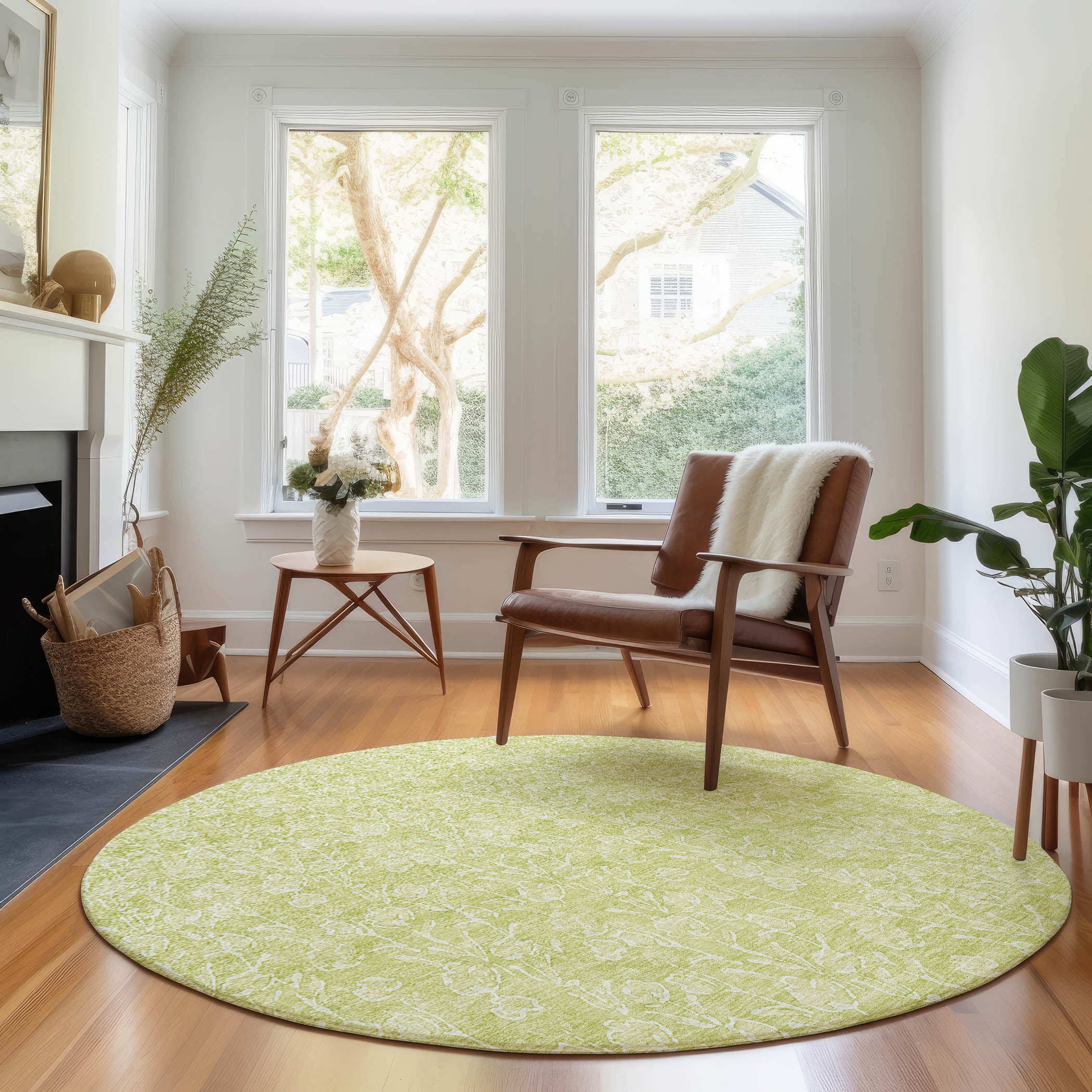 Addison Rugs Mayfield AMF691 Aloe 8' x 8' Round Indoor Premium Machine ...