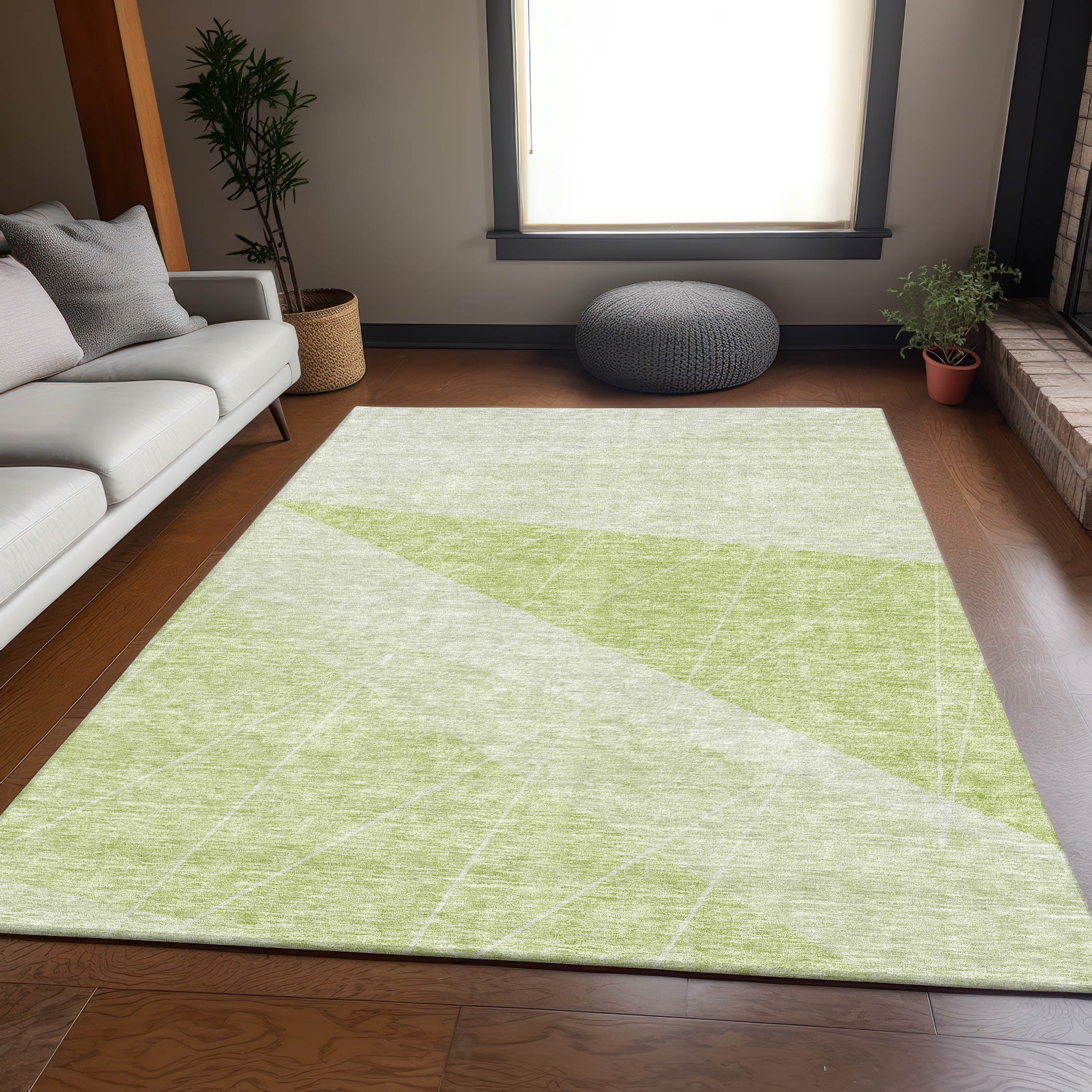 Addison Rugs Mayfield Washable Transitional Modern Aloe Rectangle Rug ...