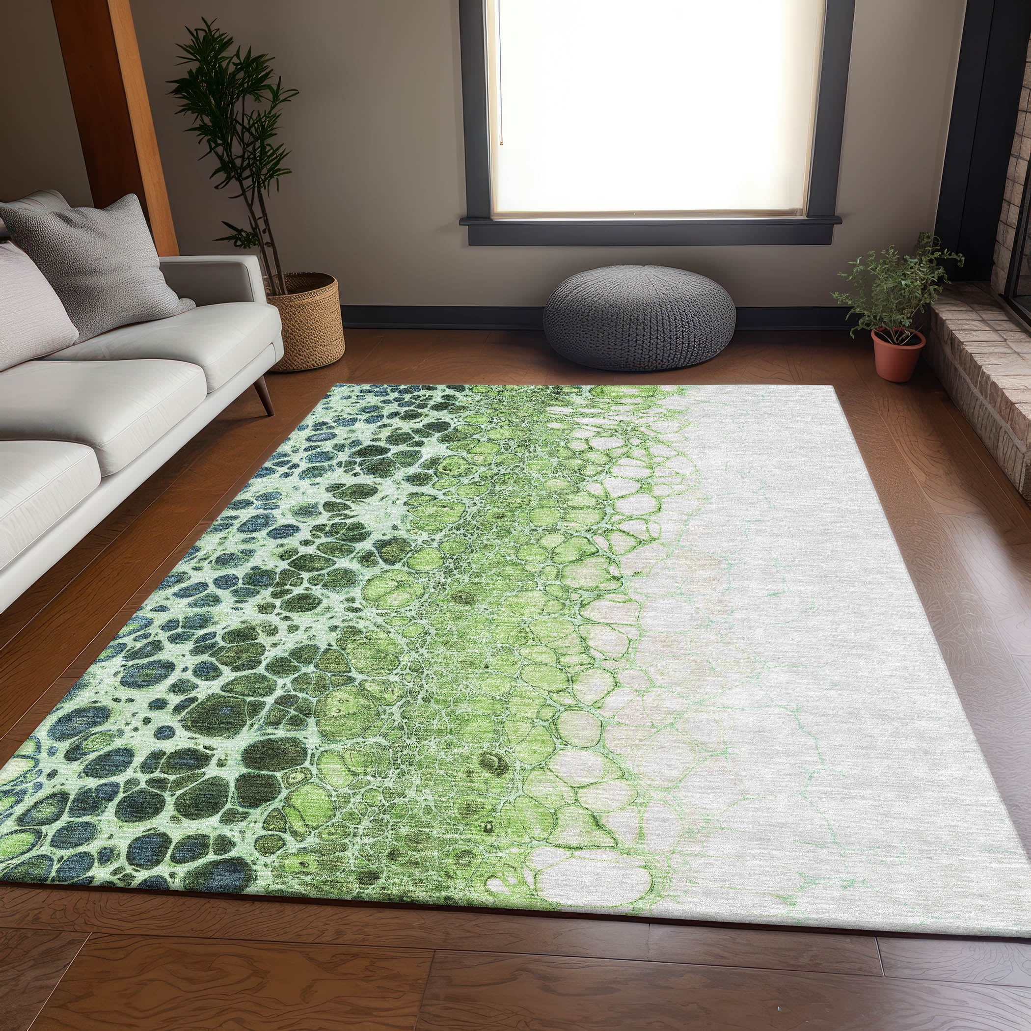 Addison Rugs Mayfield Washable Transitional Abstract Aloe Rectangle Rug ...