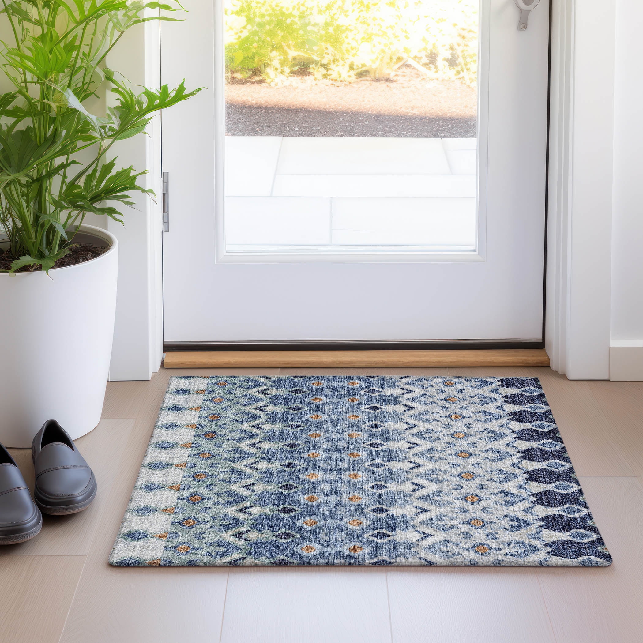 Addison Rugs Mayfield Washable Transitional Tribal, Diamond Seaglass ...