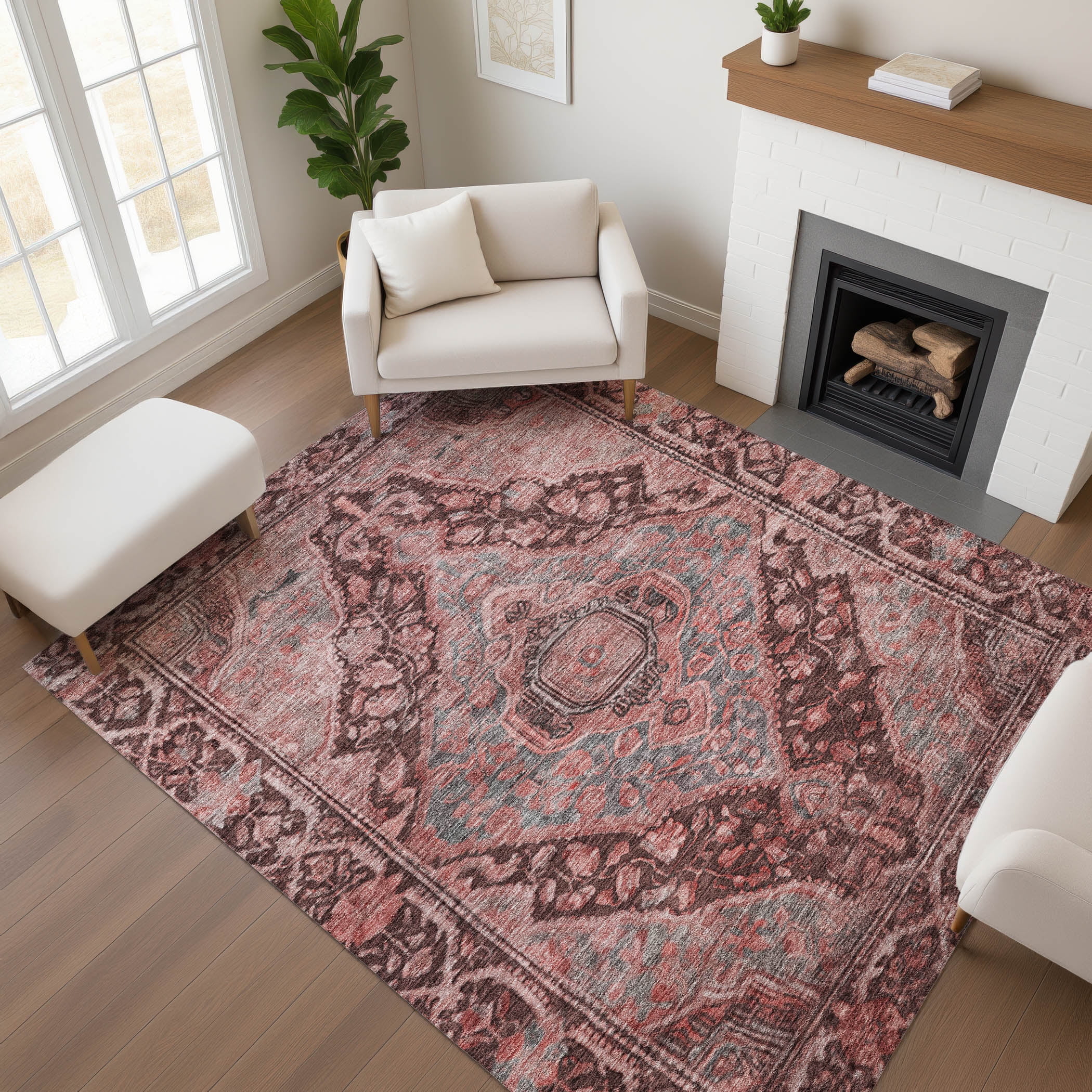 Addison Rugs Mayfield Premium Machine Washable Traditional Border ...