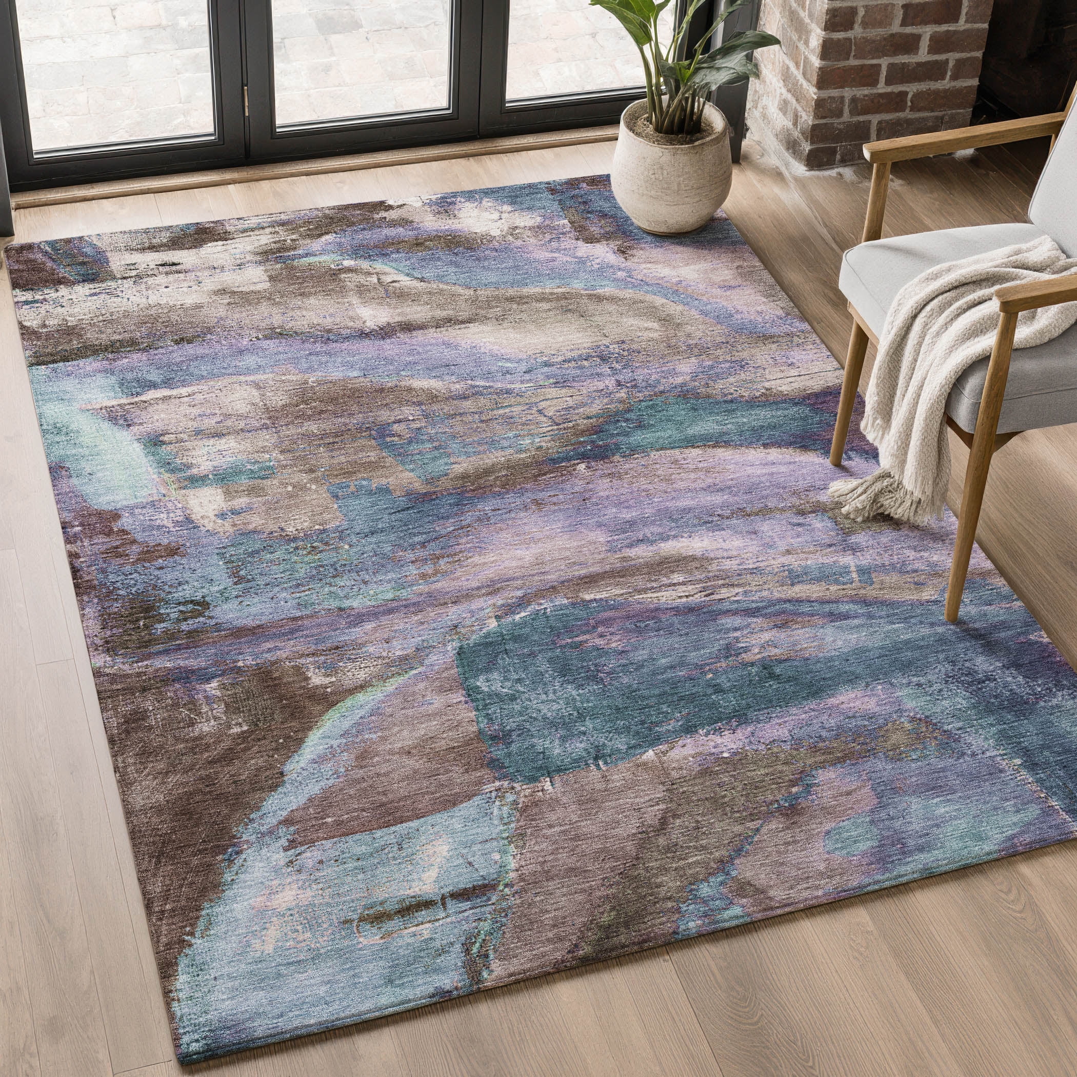 Addison Rugs Mayfield Premium Machine Washable Transitional Abstract ...