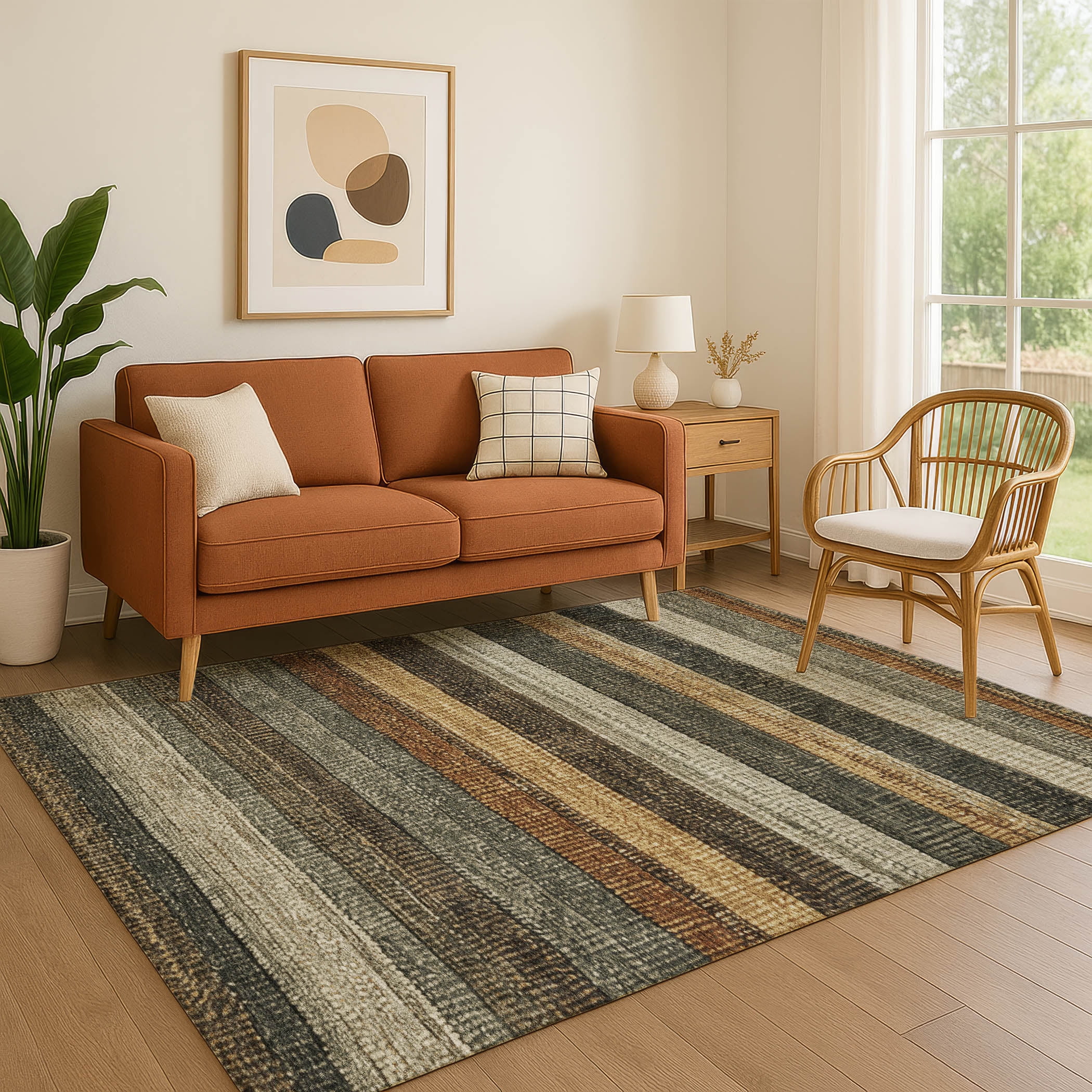 Addison Rugs Mayfield Premium Machine Washable Transitional Stripes ...