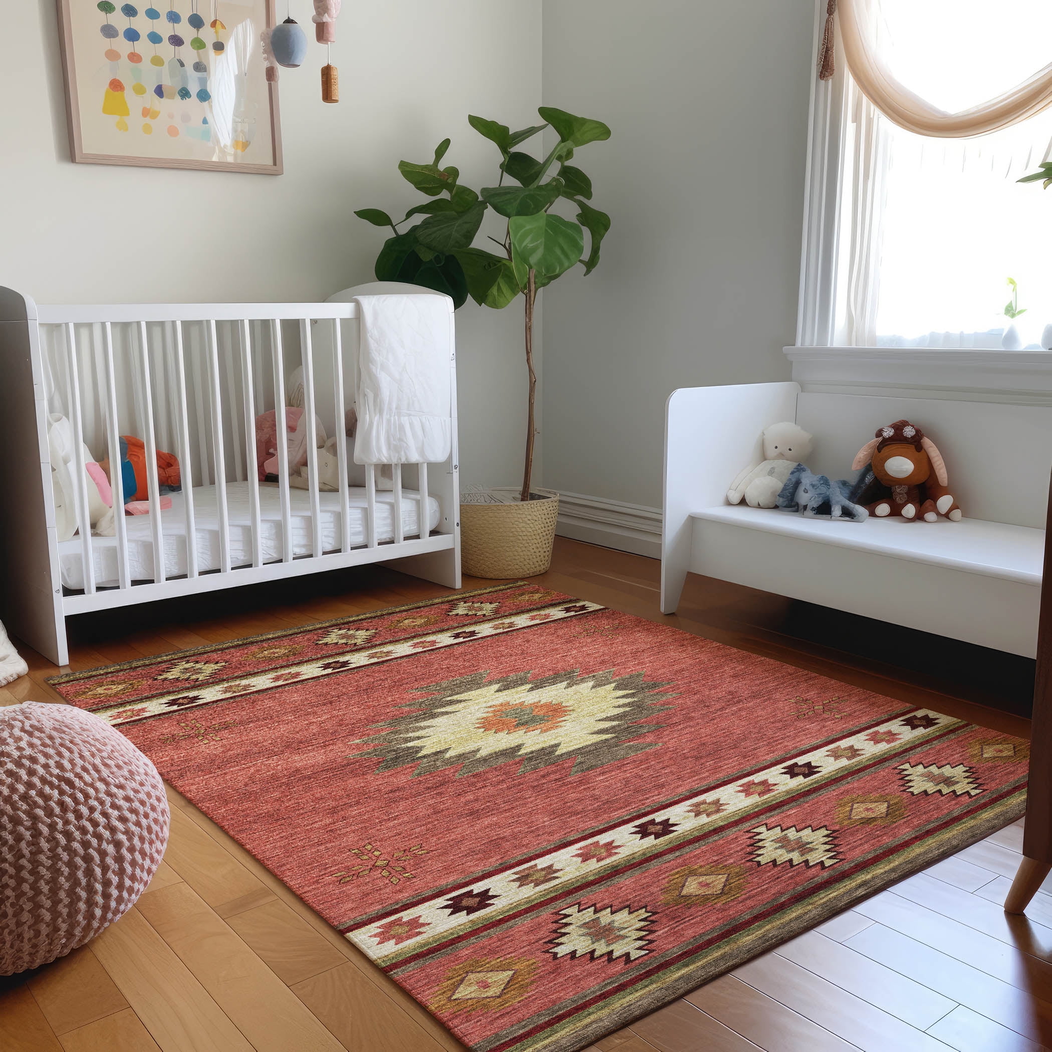 Addison Rugs Mayfield Washable Southwest Aztec Spice Rectangle Rug, 10 ...