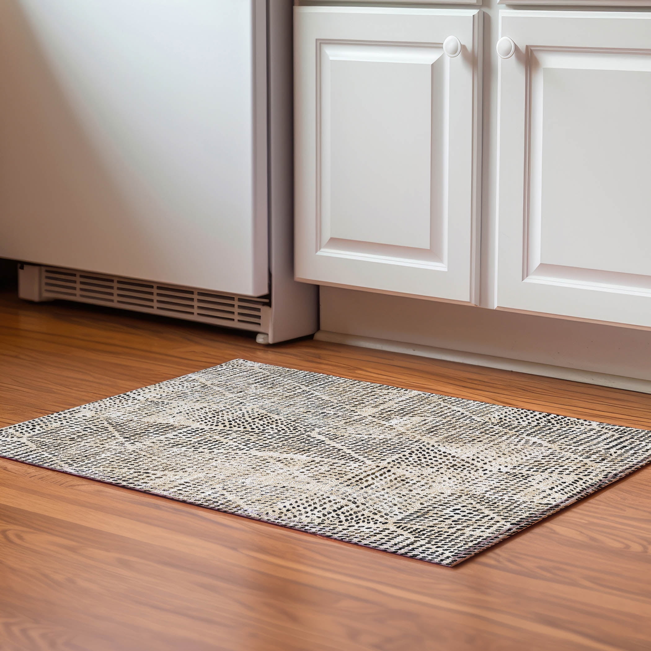 Addison Rugs Mayfield Washable Transitional Diamond Beige Rectangle Rug ...